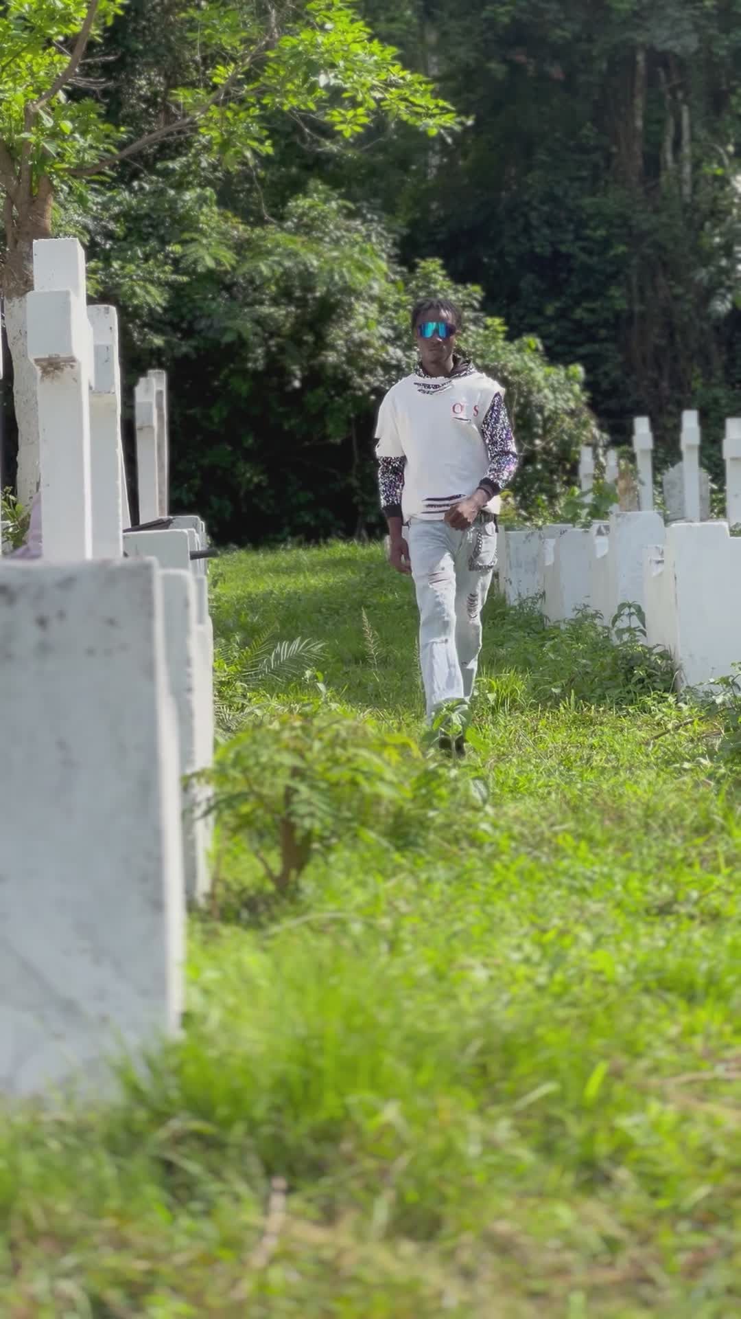 Man Walking Thoughtfully in Cemetery Free Stock Video Footage, Royalty ...