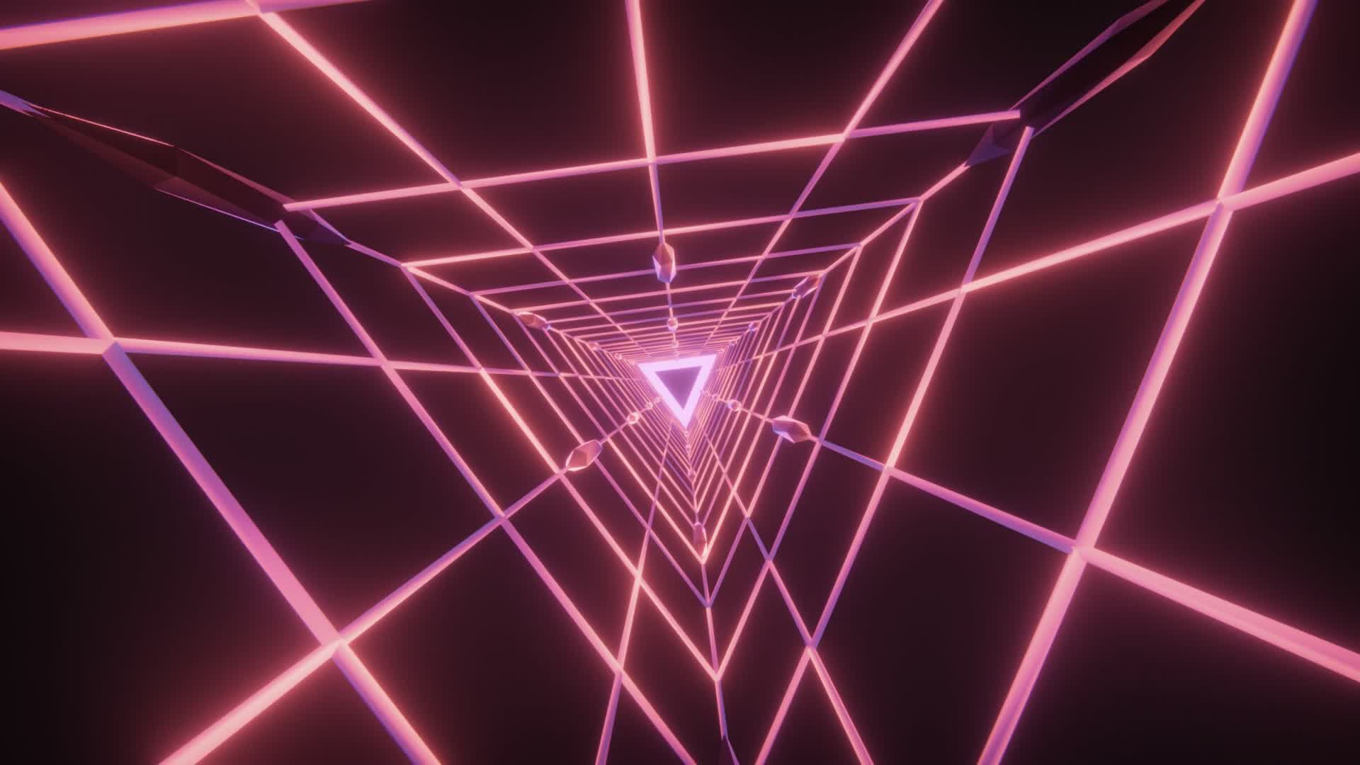 Geometric Neon Tunnel with Pink Light Animation Free Stock Video ...