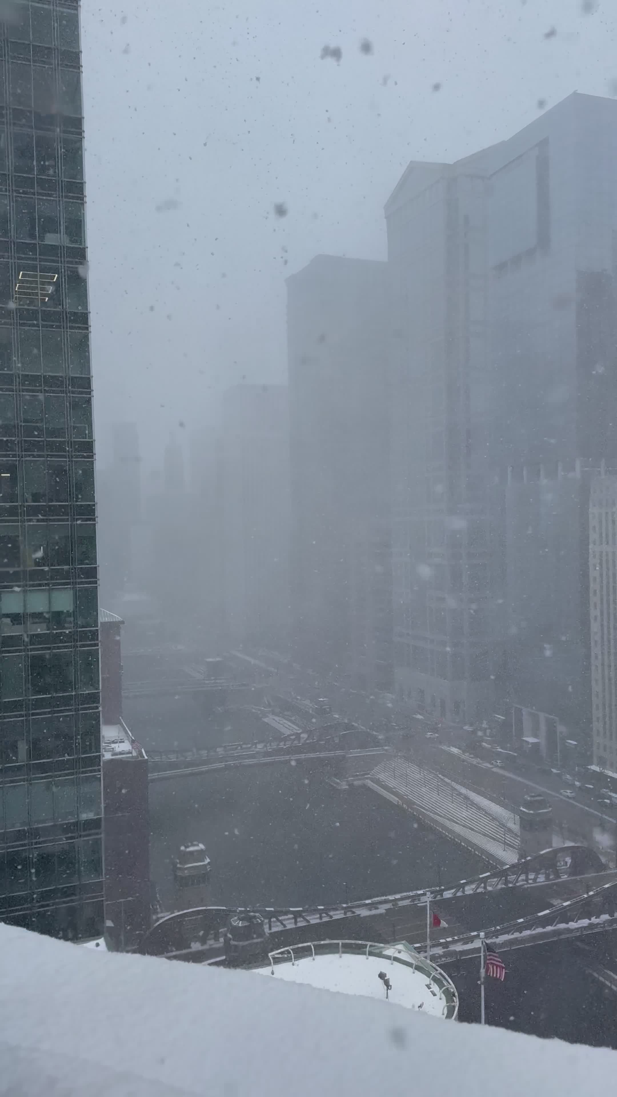 Snowy Urban Cityscape with Falling Snow Free Stock Video Footage ...