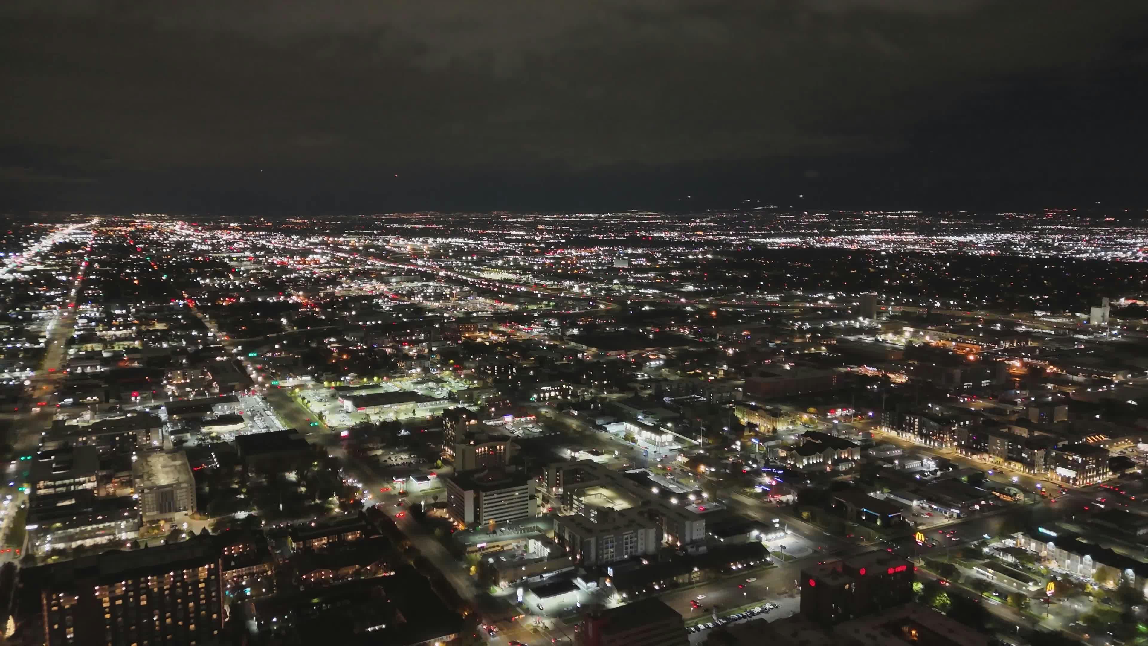 Breathtaking Aerial View of City Lights at Night Free Stock Video ...