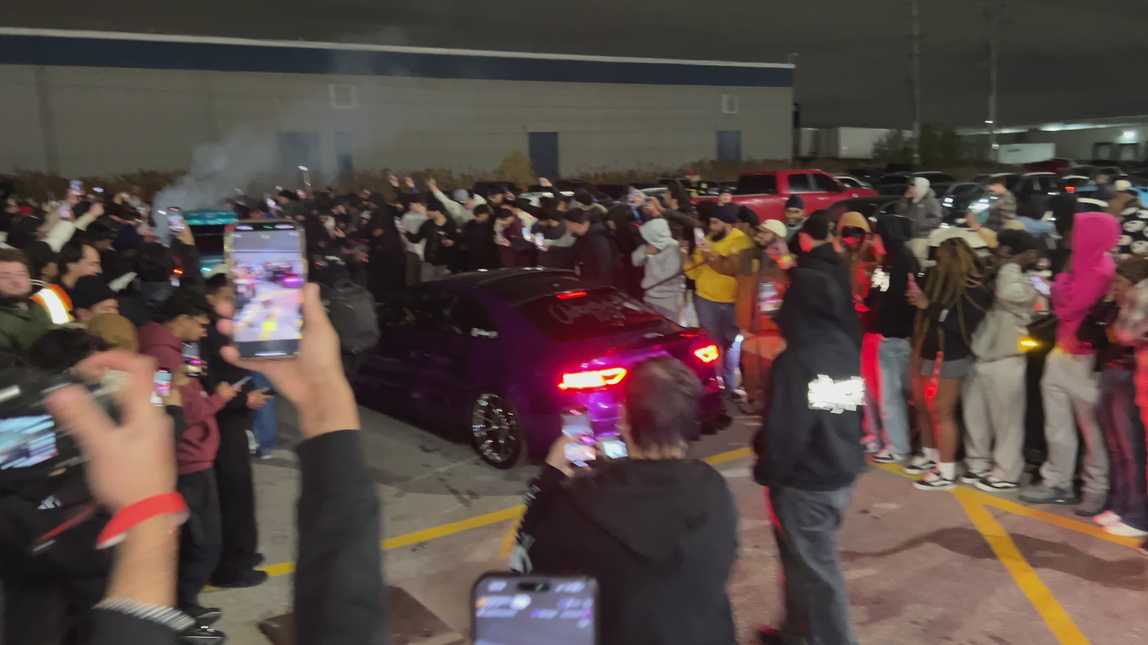 Nighttime Car Rally with Enthusiastic Crowd Free Stock Video Footage ...