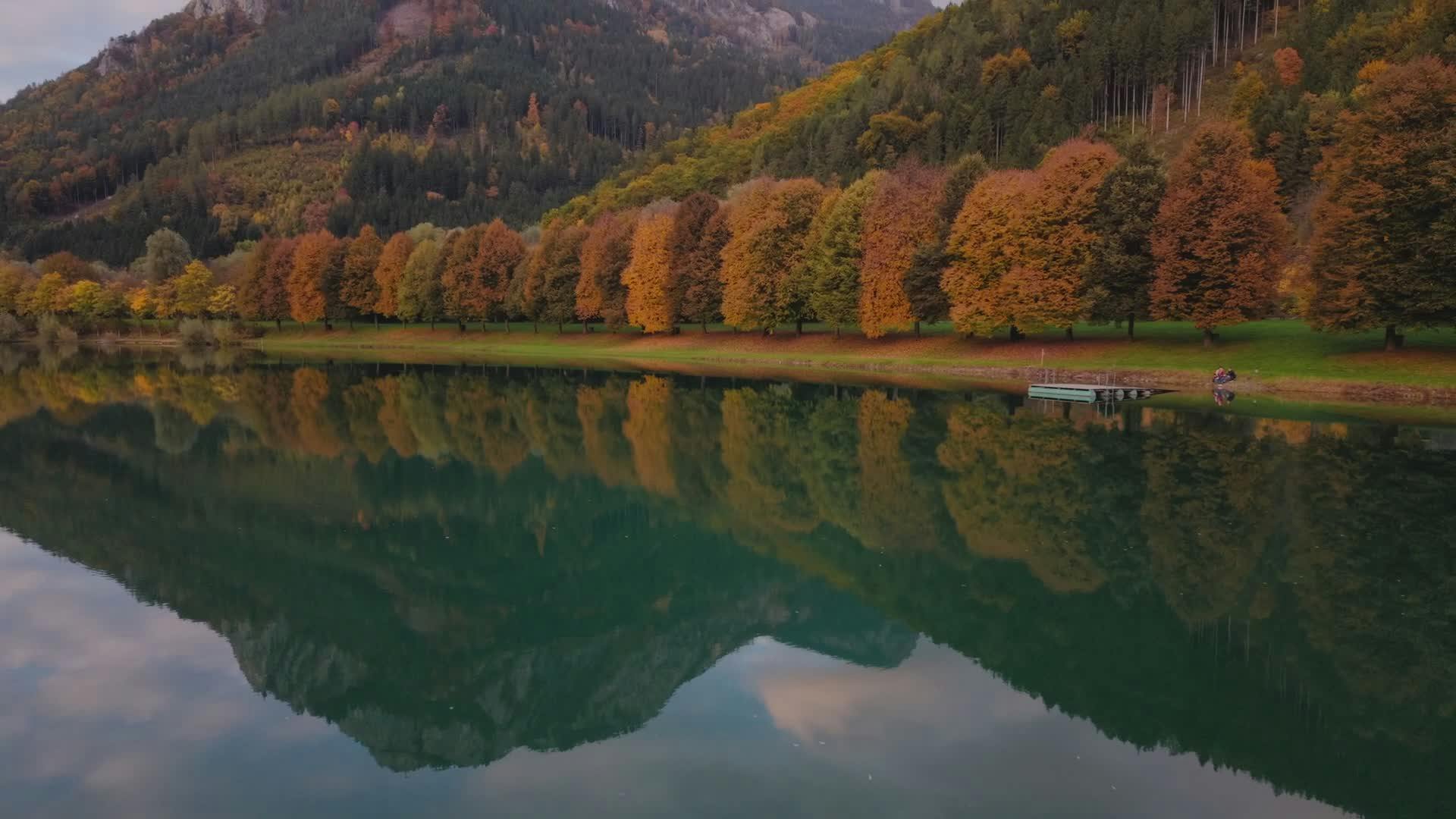 Scenic Autumn Lake Reflection in Austria Free Stock Video Footage ...