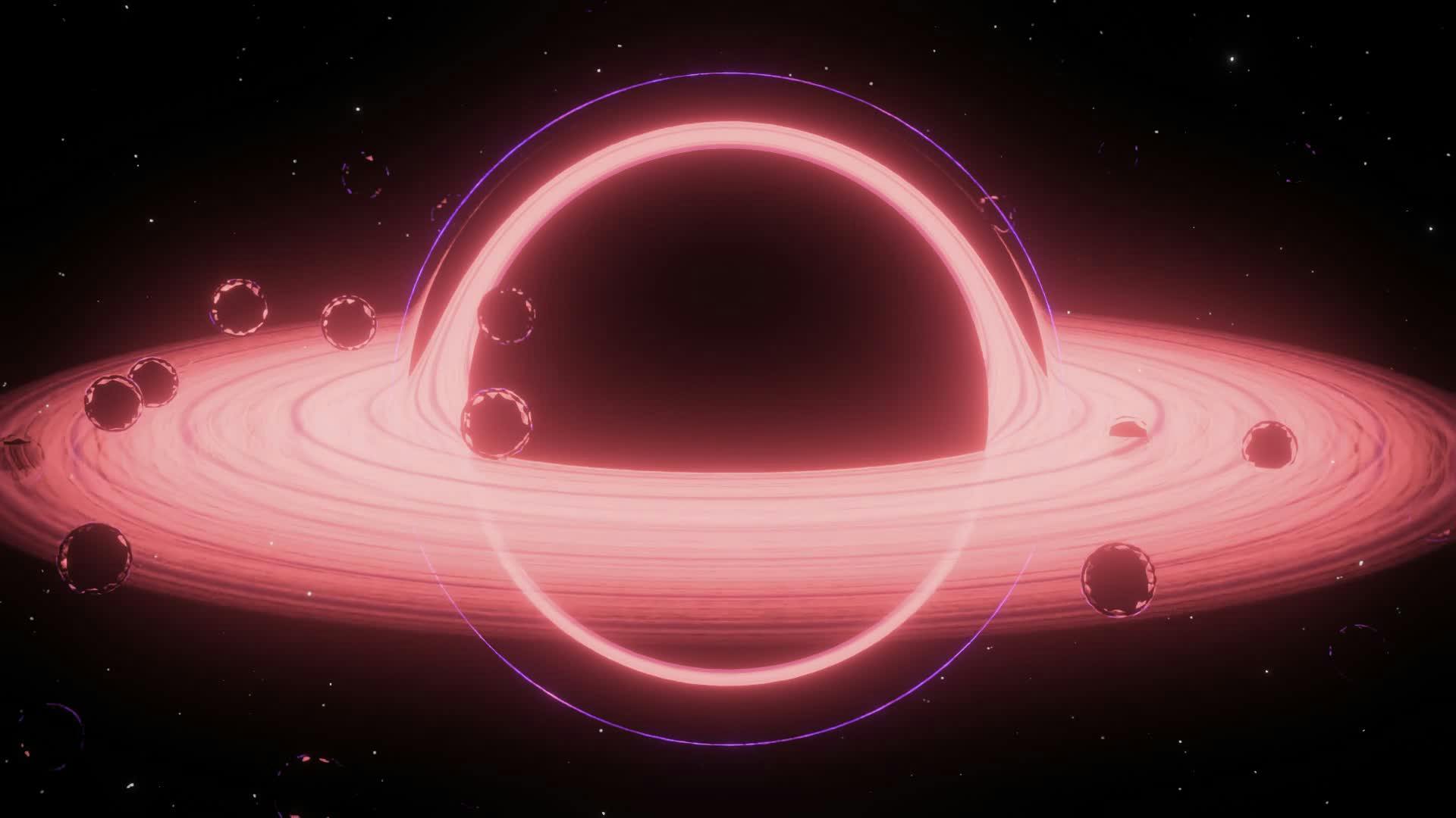 Mesmerizing Pink Saturn-like Planet in Space Free Stock Video Footage ...