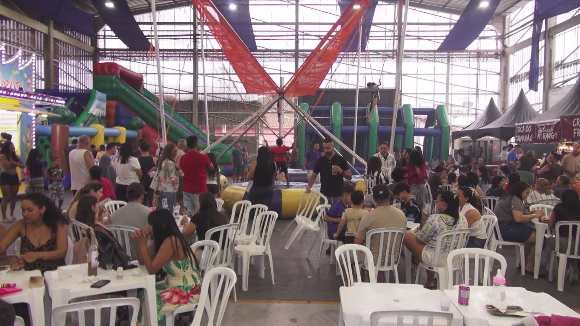Bustling Indoor Food Court with Diverse Crowd Free Stock Video Footage ...