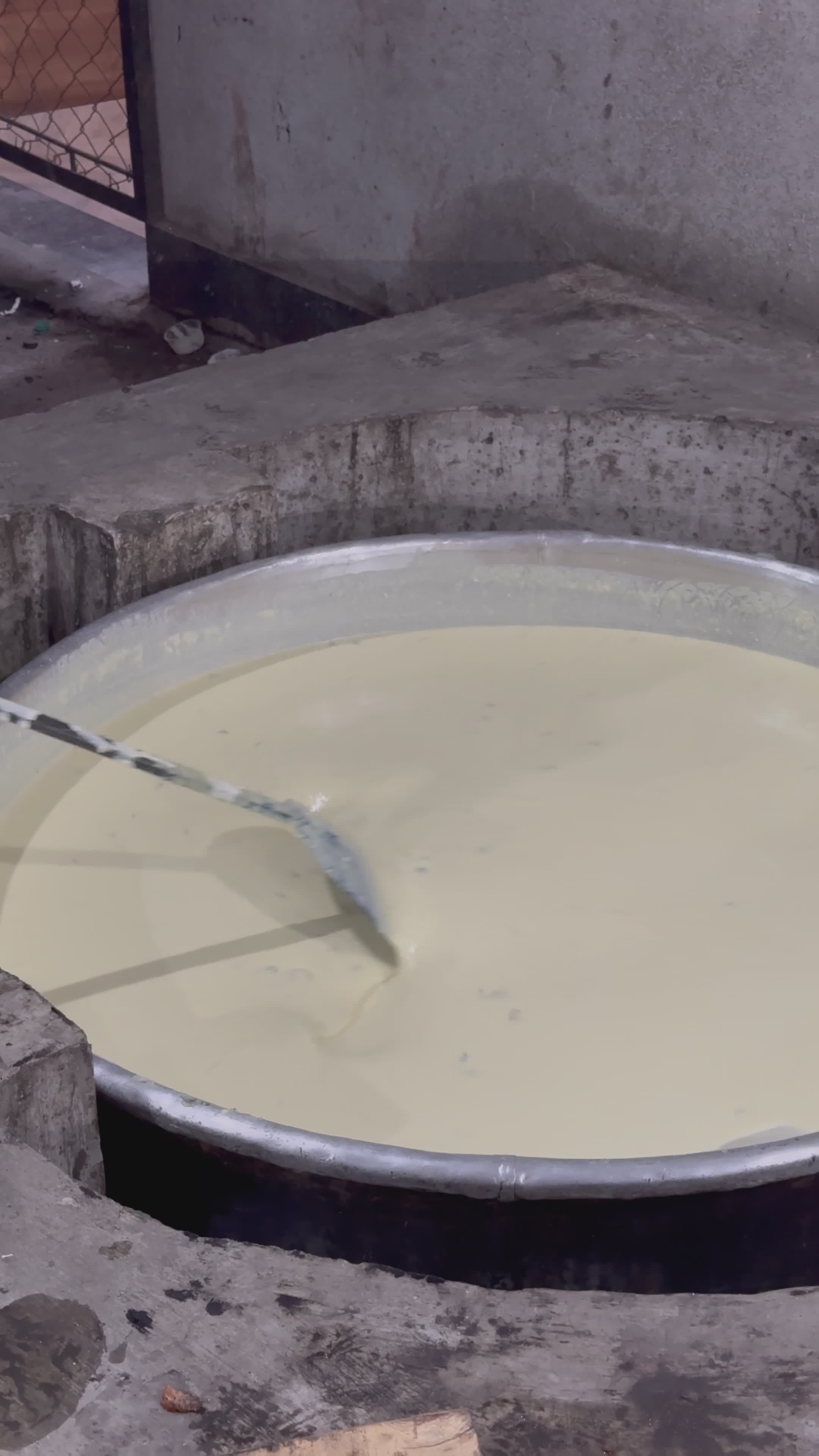 Traditional Process of Milk Boiling in Large Vat Free Stock Video ...