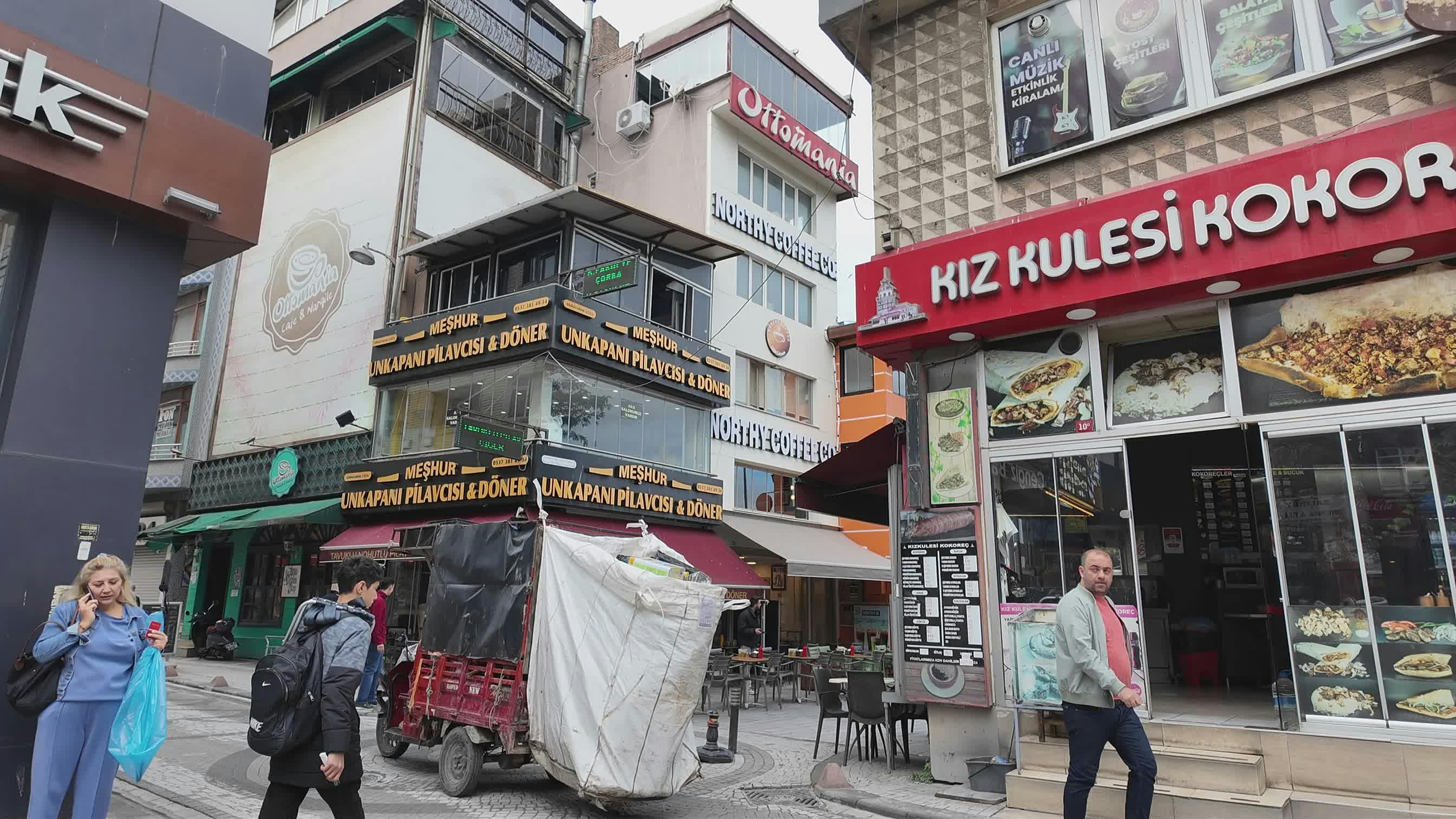 Vibrant Istanbul Street Life Near Kiz Kulesi Kokorec Free Stock Video ...