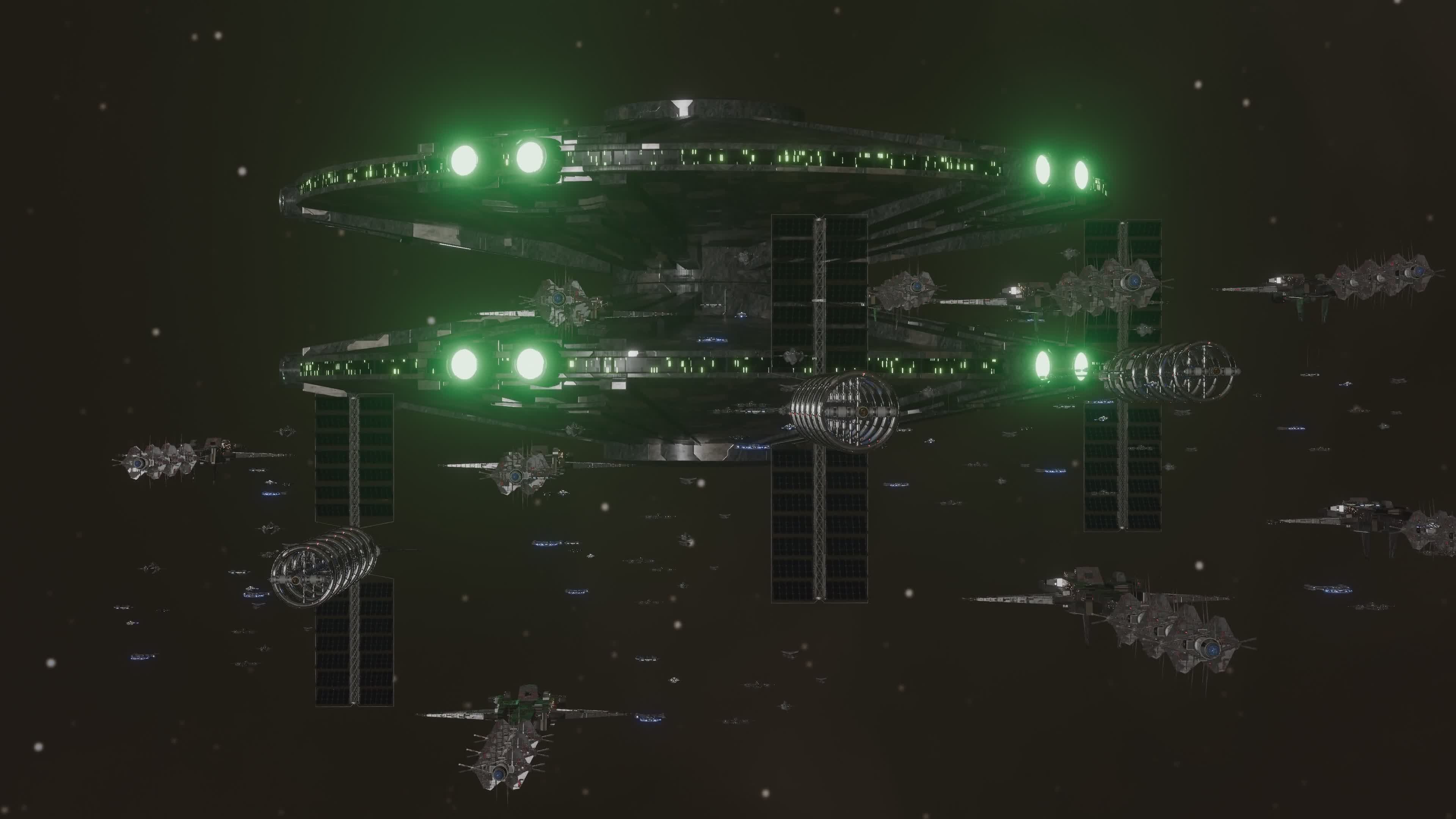 Futuristic Space Station Armada in Deep Space Free Stock Video Footage ...