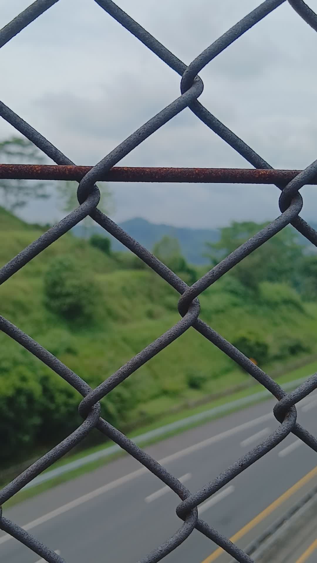 Scenic Highway View Through Chain-Link Fence Free Stock Video Footage ...