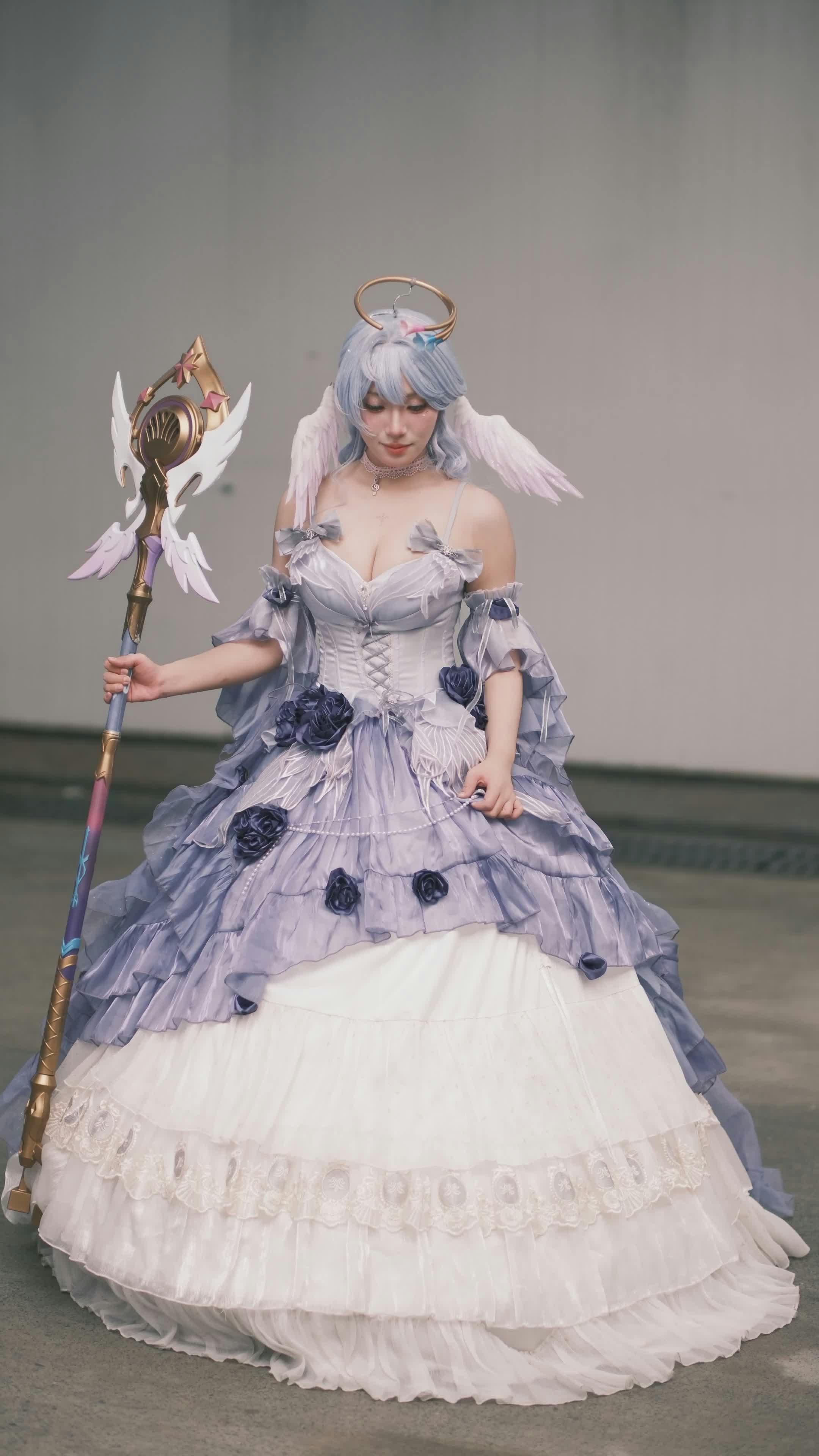 Fantasy Cosplay Angel in Enchanting Costume Free Stock Video Footage ...