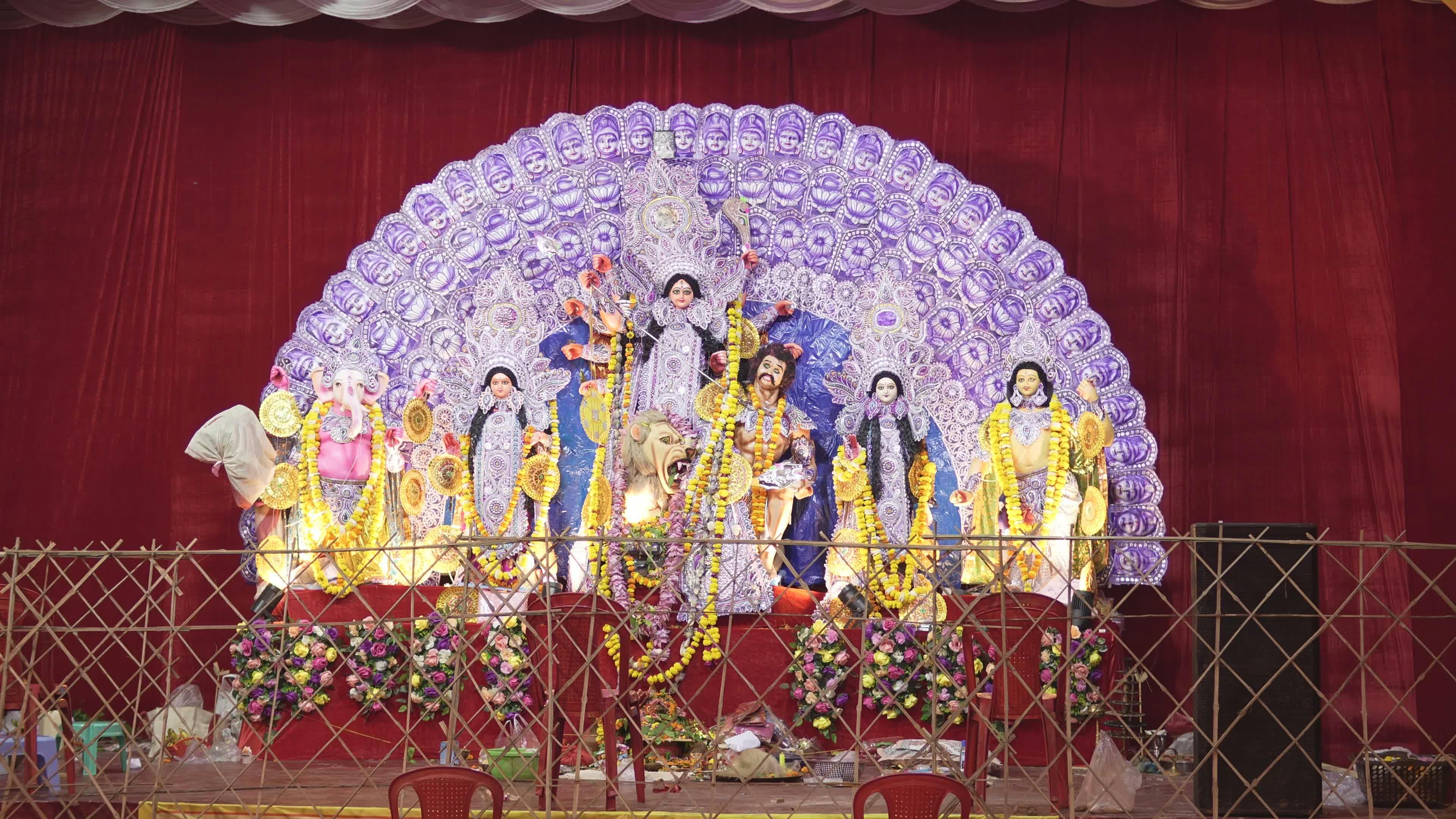 Vibrant Durga Puja Celebration at Indian Temple Free Stock Video ...