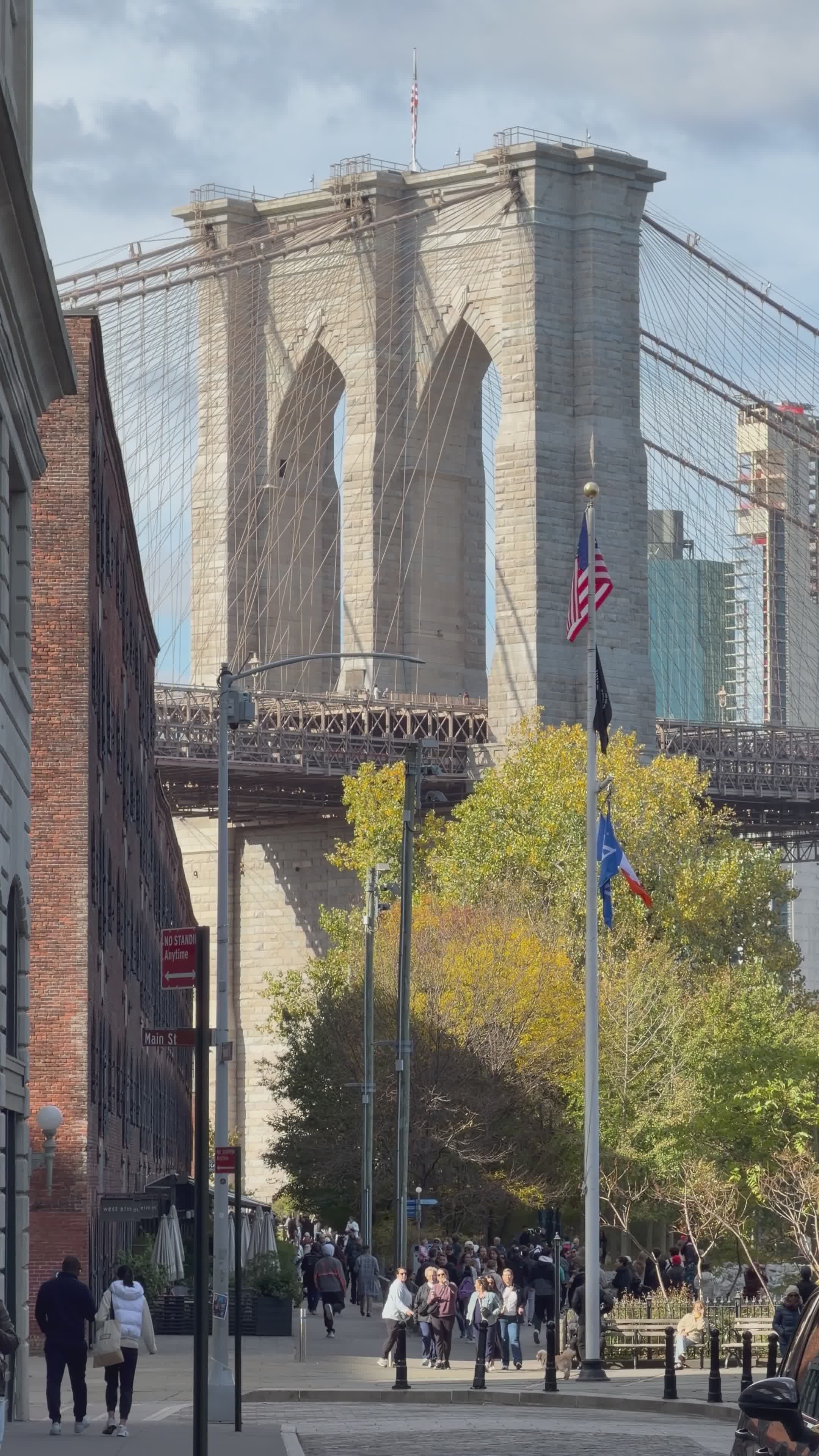 Iconic Brooklyn Bridge with Urban Life Free Stock Video Footage ...