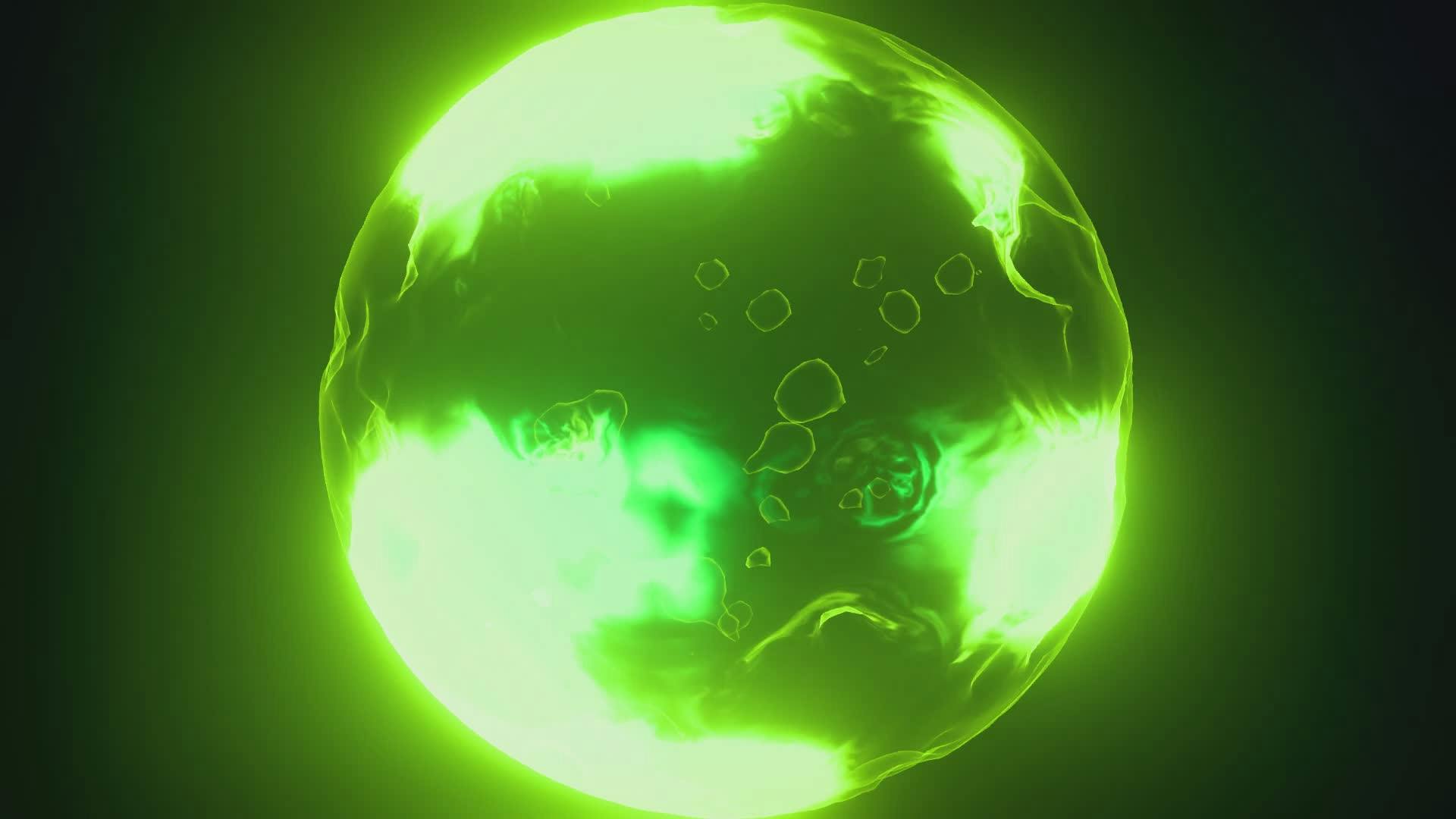 Glowing Green Sphere with Abstract Patterns Free Stock Video Footage ...