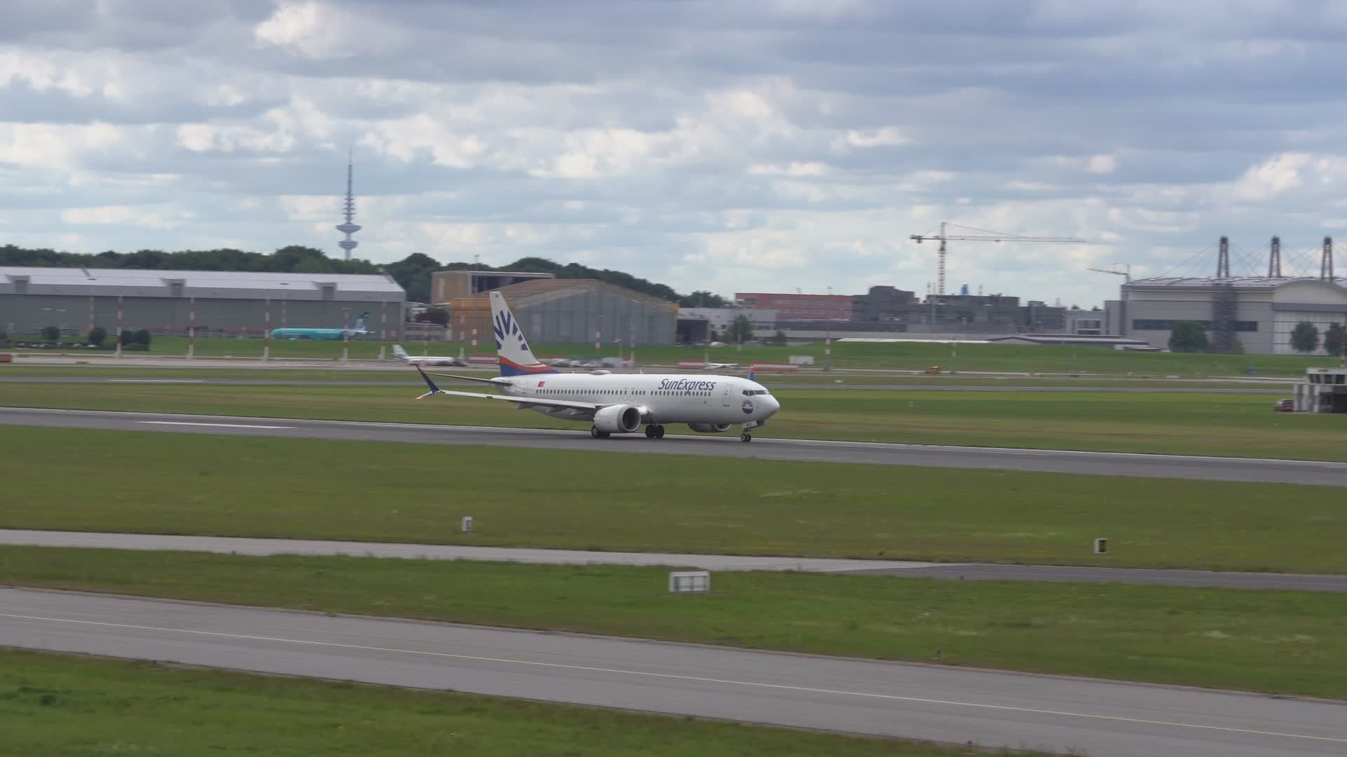 SunExpress Flight Taxiing on Hamburg Airport Runway Free Stock Video ...