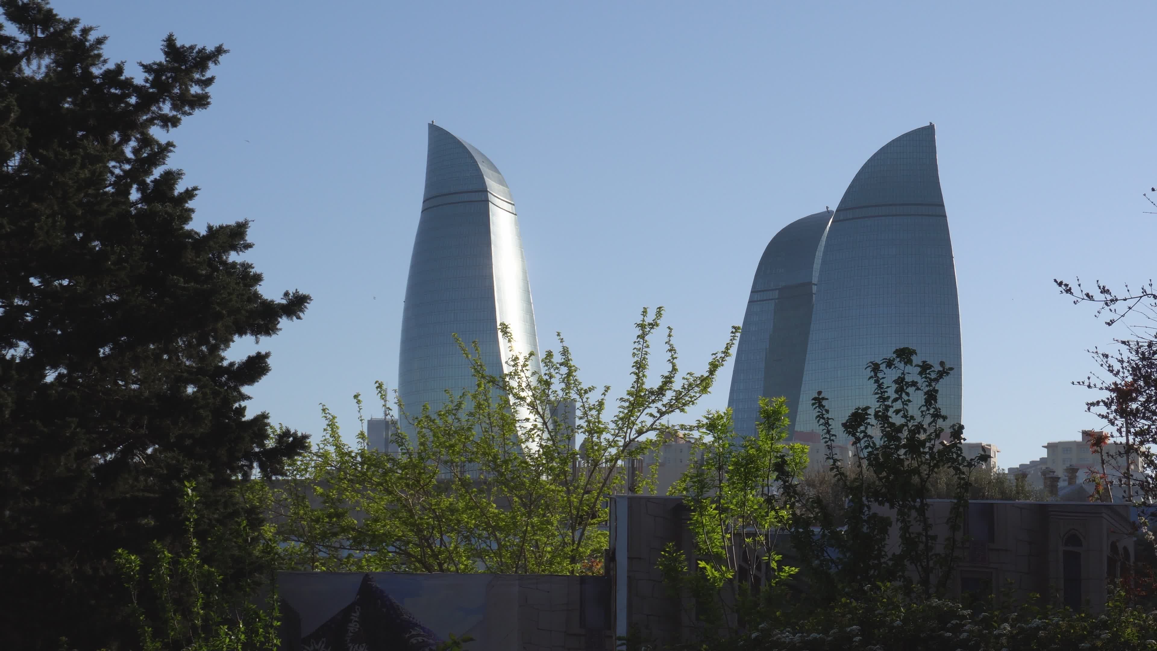 Iconic Flame Towers in Baku Azerbaijan Free Stock Video Footage ...