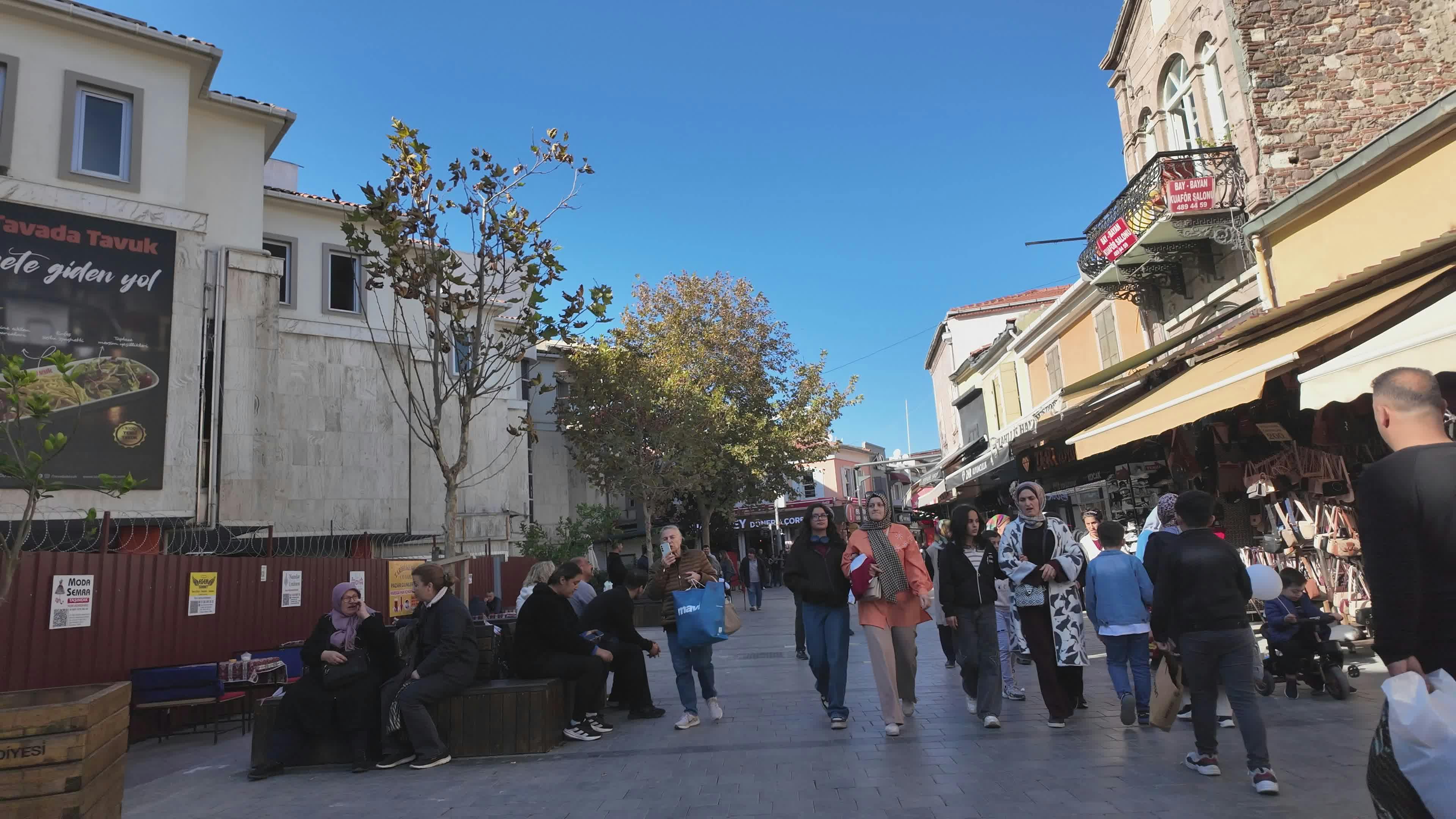 Bustling Street Market with Shoppers Walking Free Stock Video Footage ...