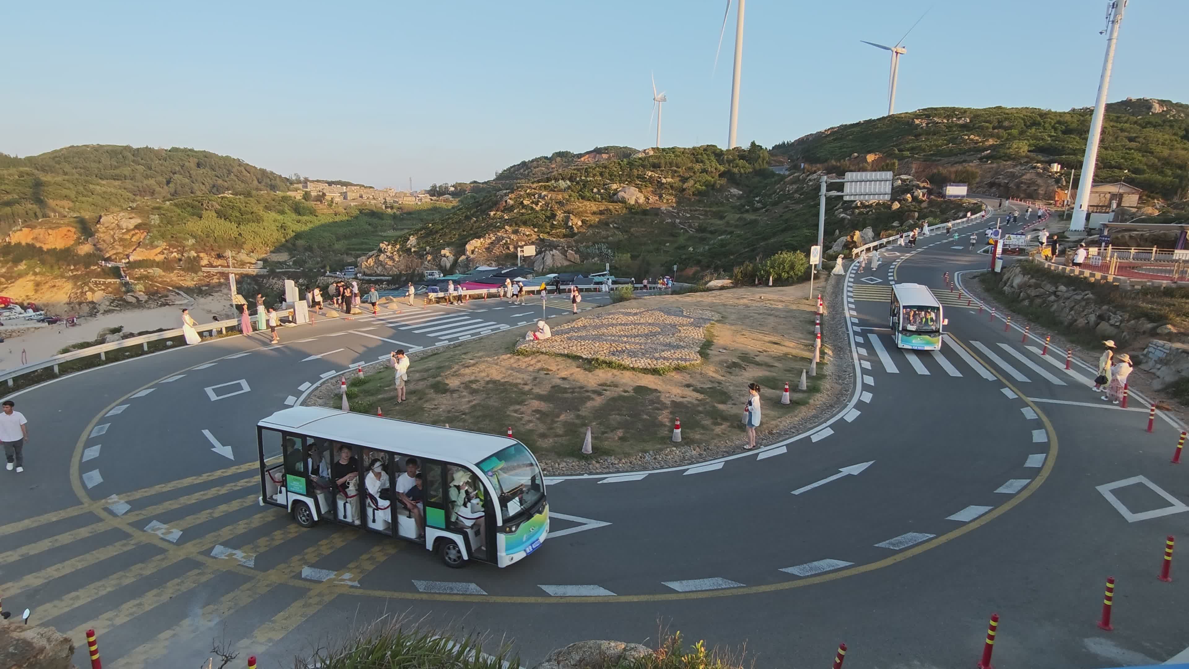 Scenic Electric Bus Roundabout Journey Free Stock Video Footage ...