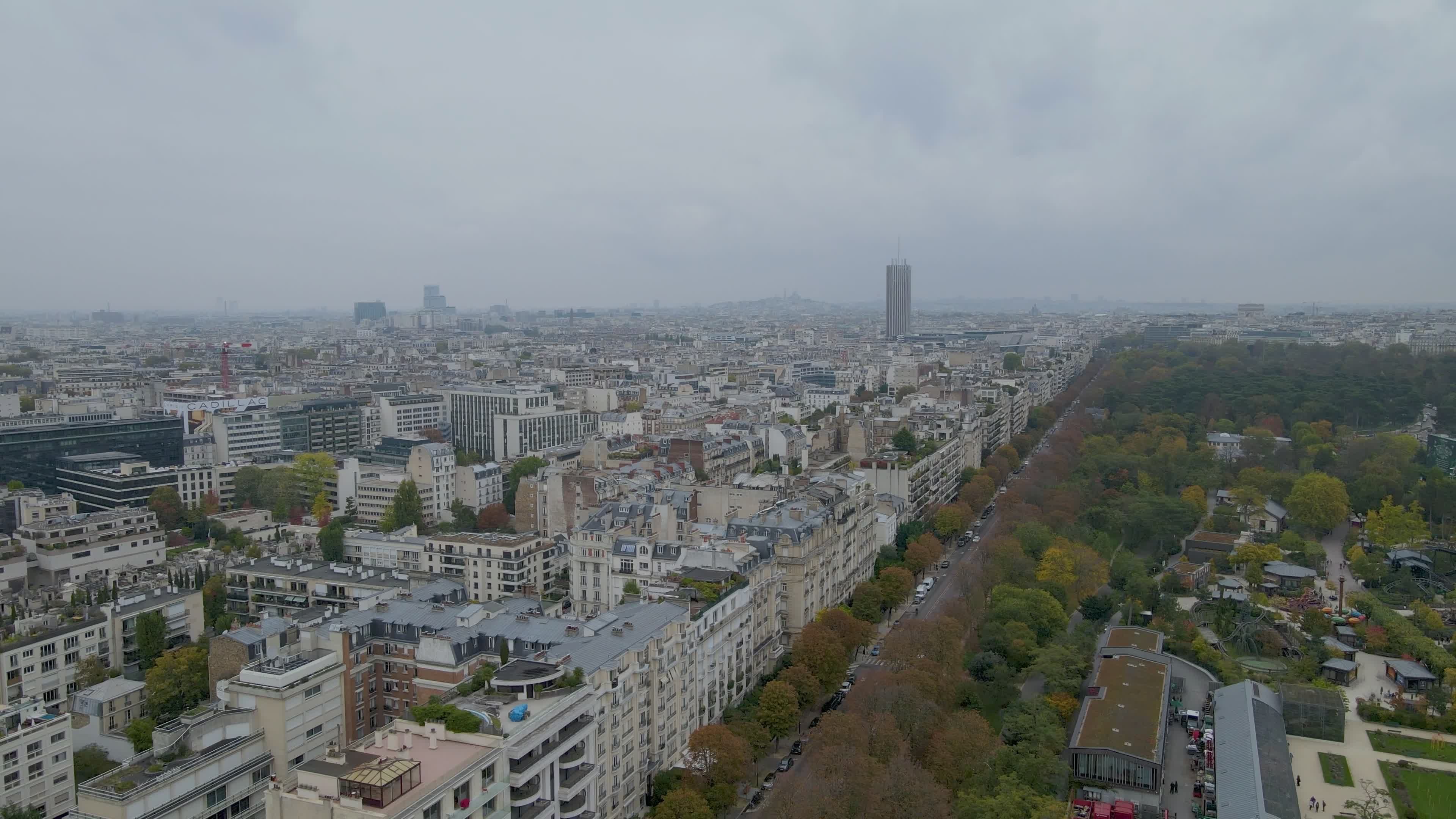 Aerial View of Paris Cityscape in Autumn Free Stock Video Footage ...