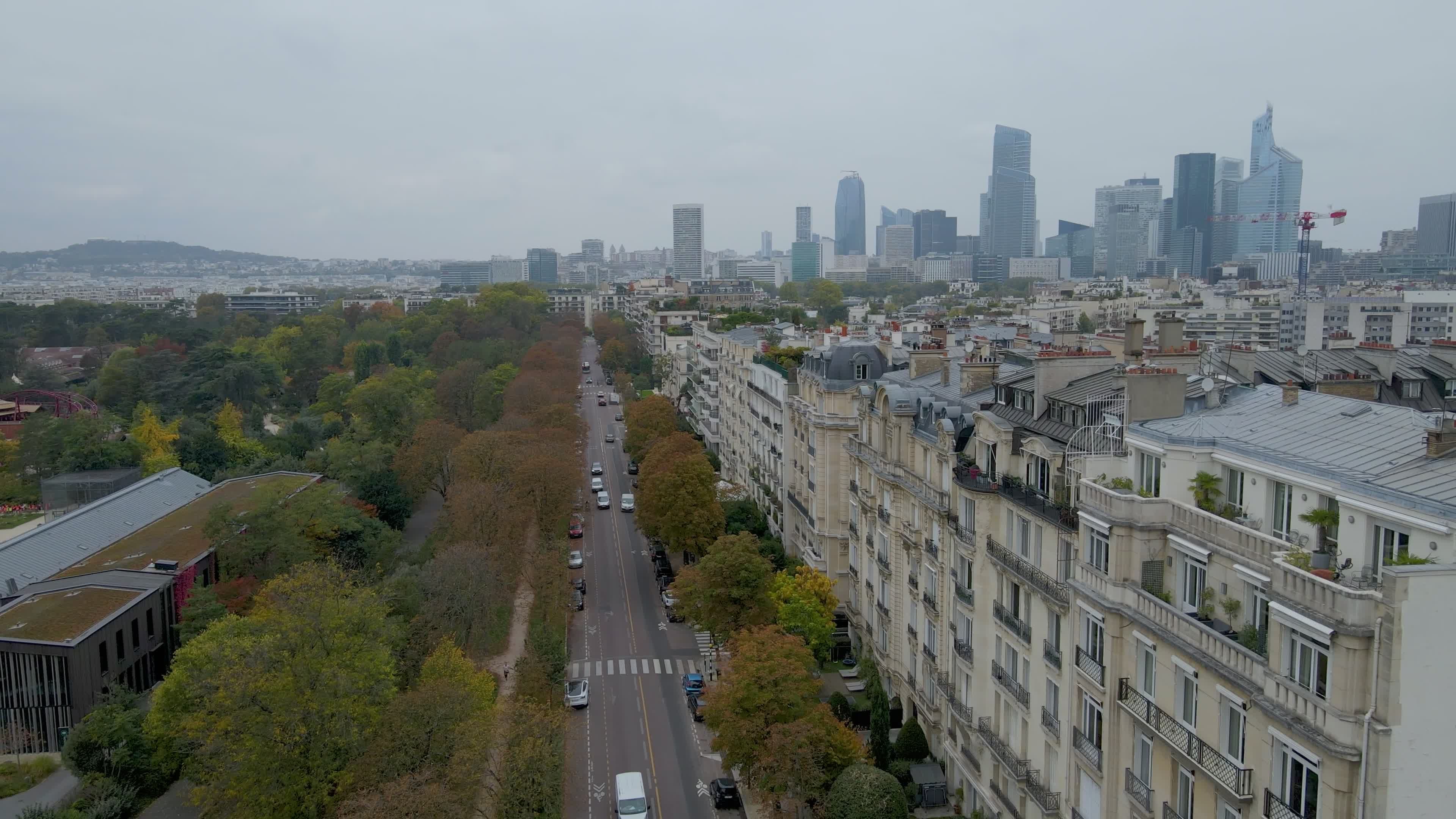 Aerial View of Paris Street and Skyline Free Stock Video Footage ...