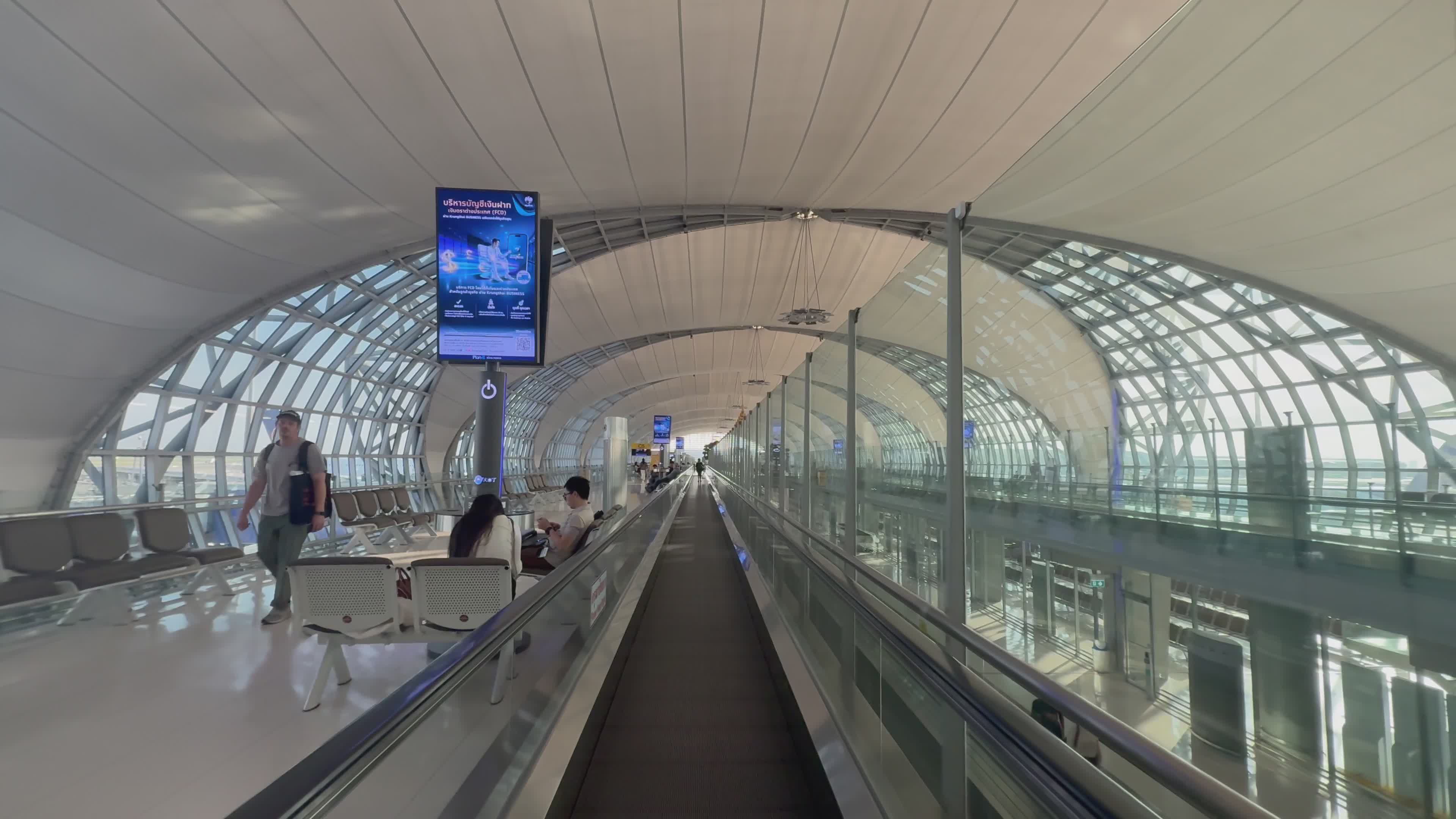 Modern Airport Terminal with Moving Walkway Free Stock Video Footage ...
