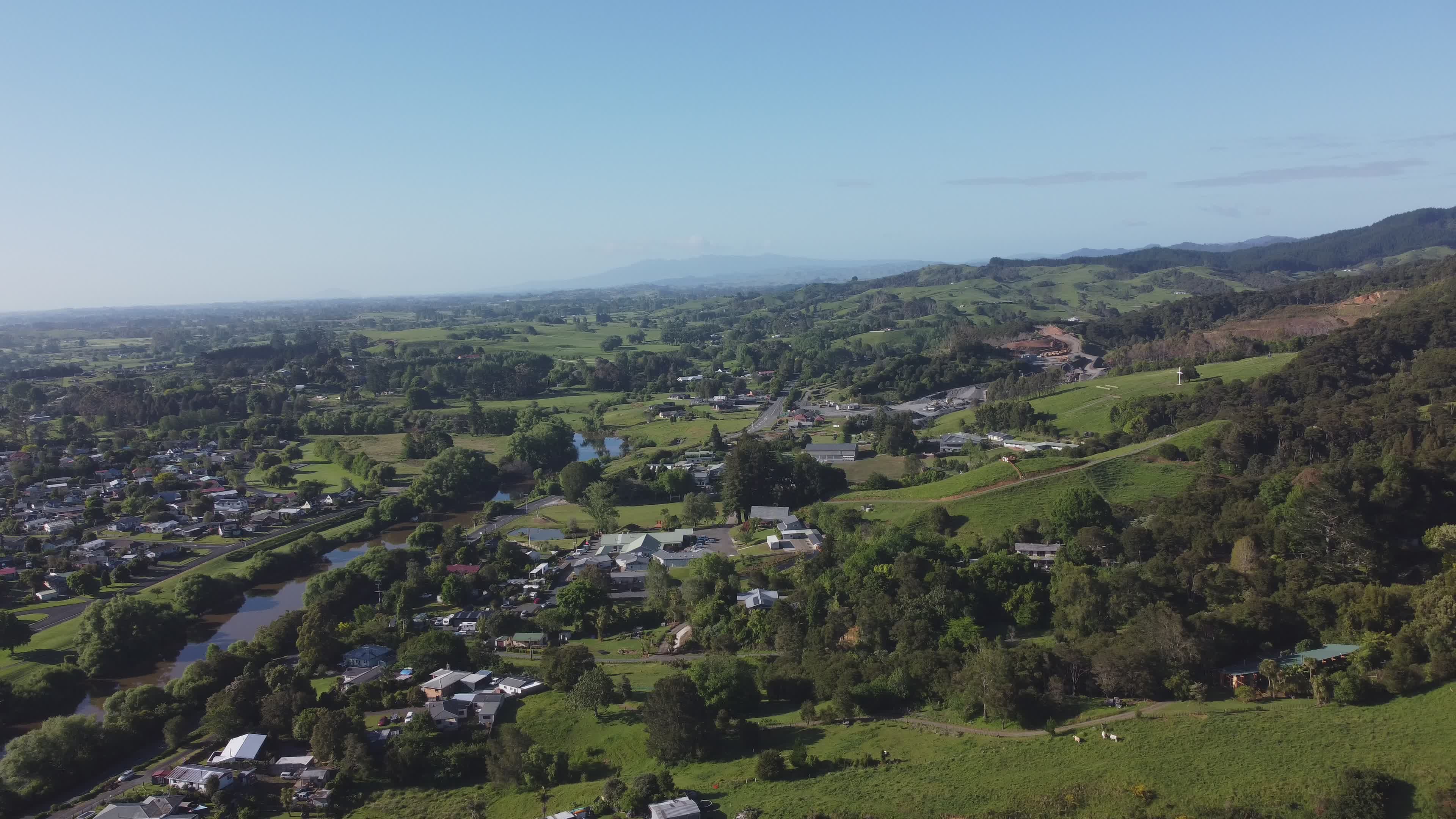 Aerial View of Hamilton New Zealand Countryside Free Stock Video ...