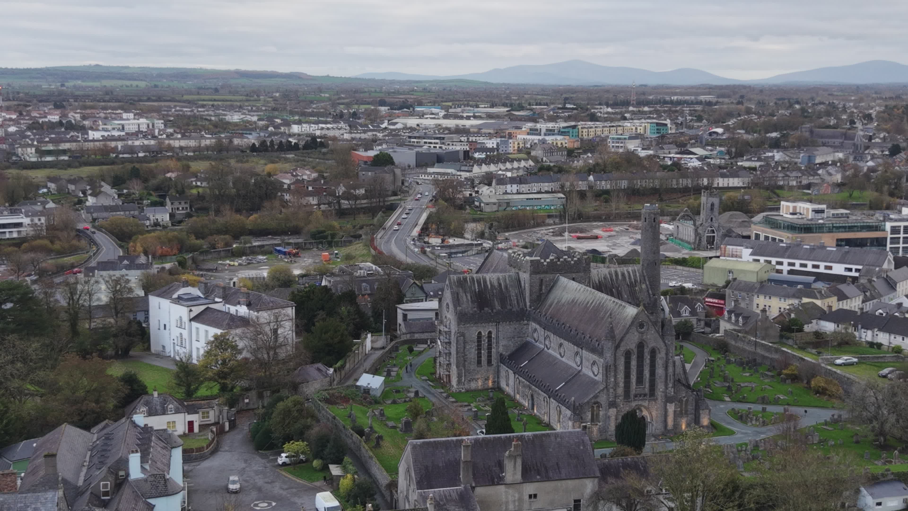 Drone View of Limerick Cathedral in Ireland Free Stock Video Footage ...