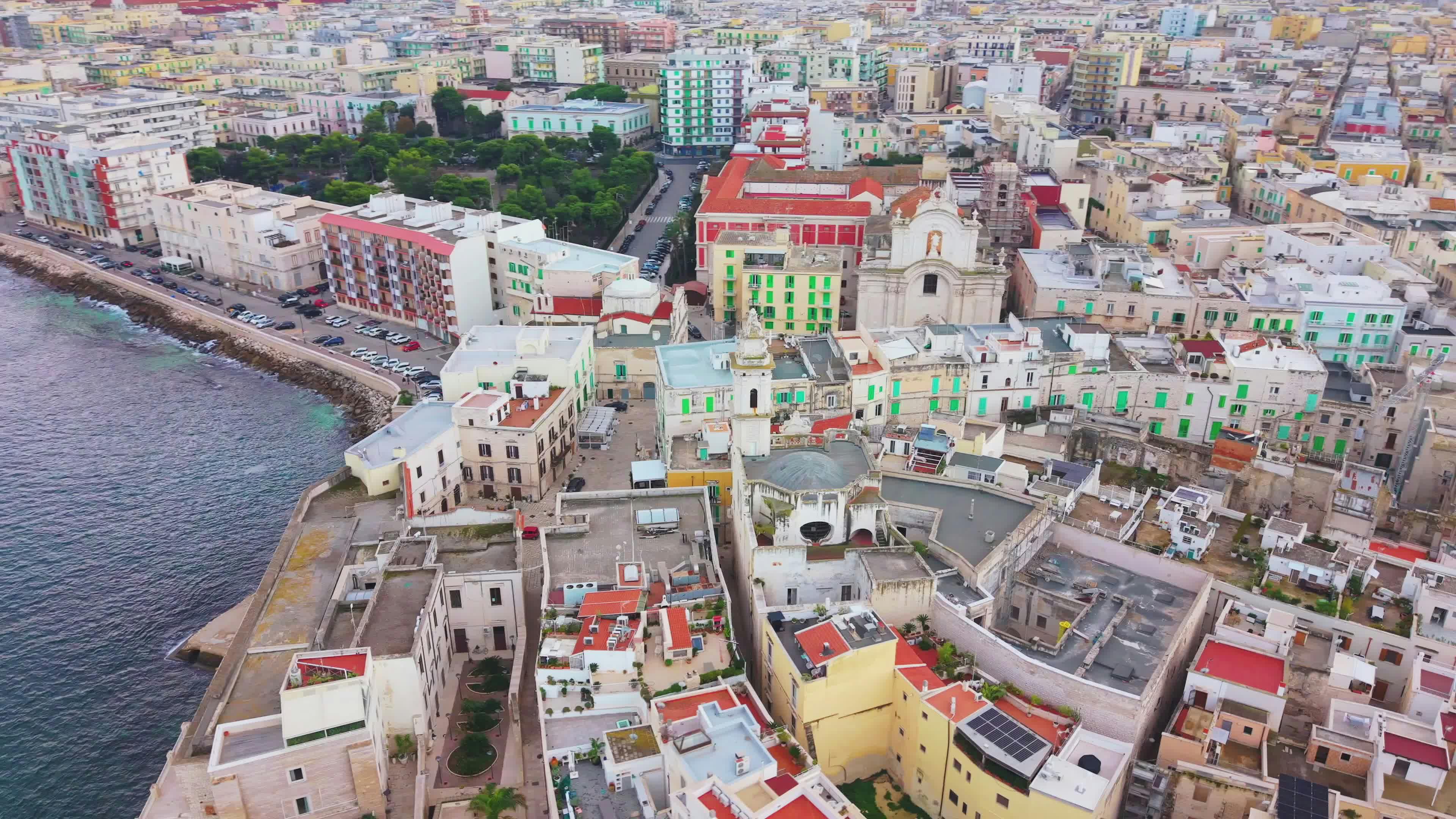 Aerial View of Bari's Historic Cityscape Free Stock Video Footage ...
