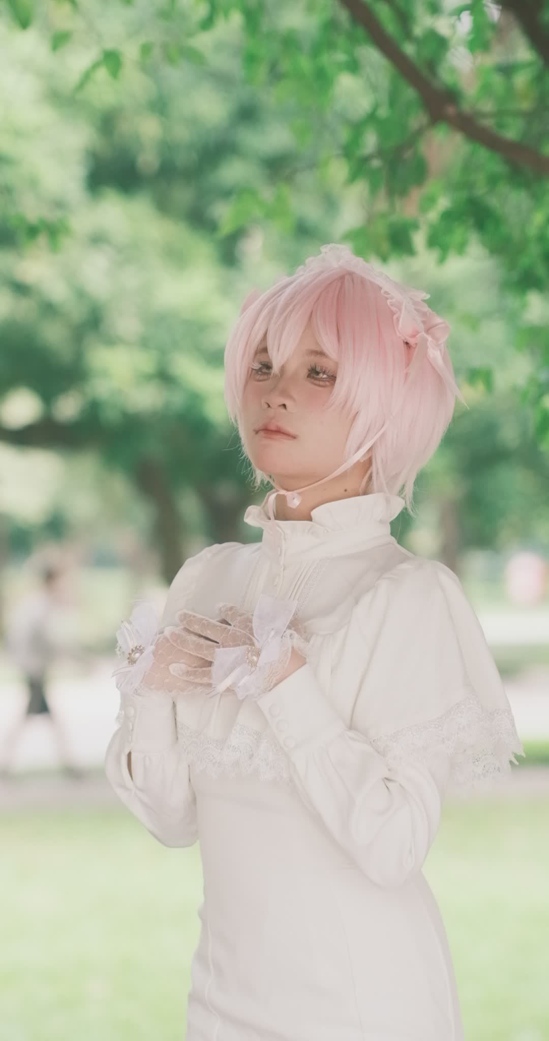 Cosplayer in Pink Wig at Outdoor Park Setting Free Stock Video Footage ...