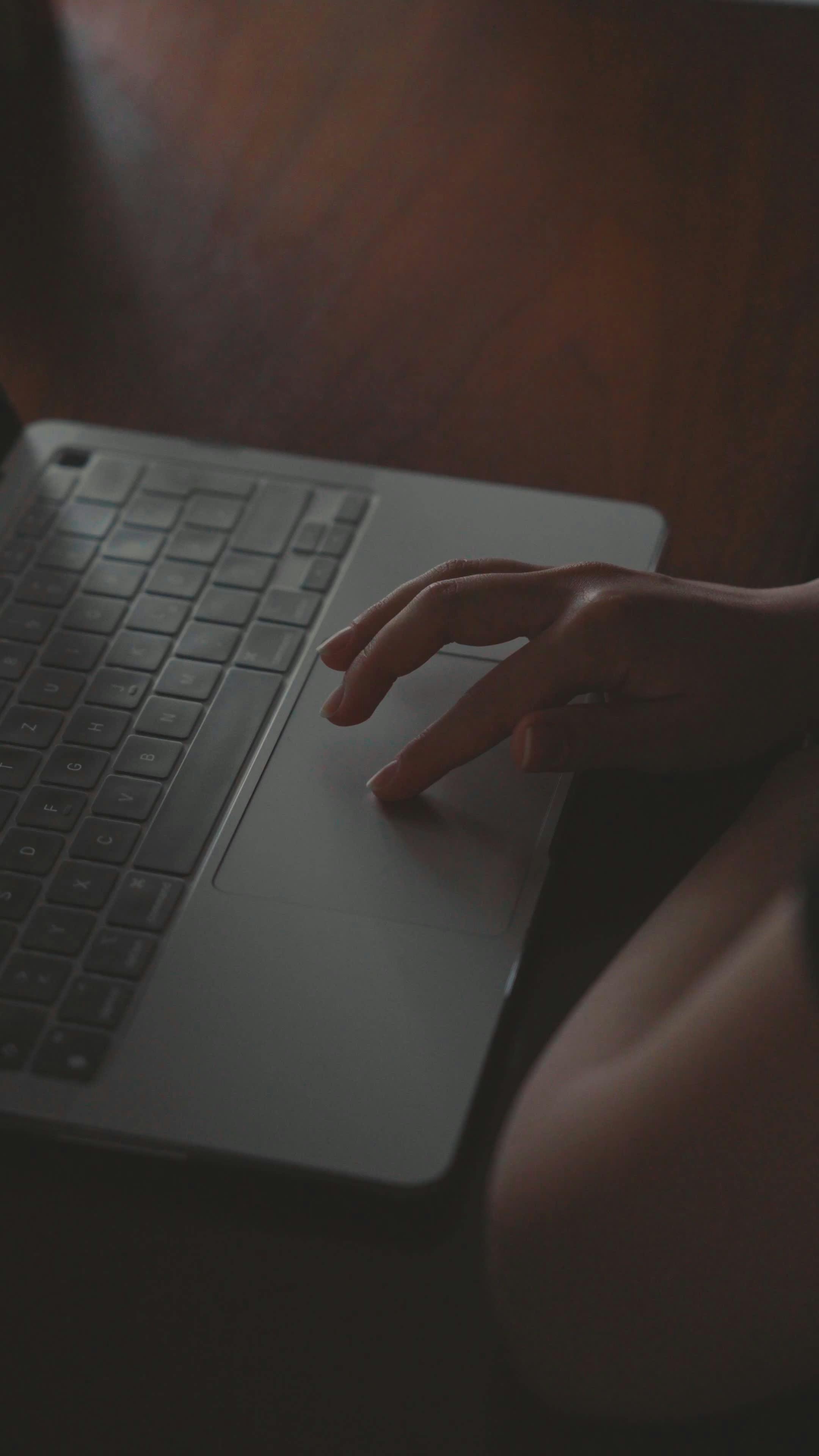 Close-Up of Hand Touching Laptop Trackpad Free Stock Video Footage ...