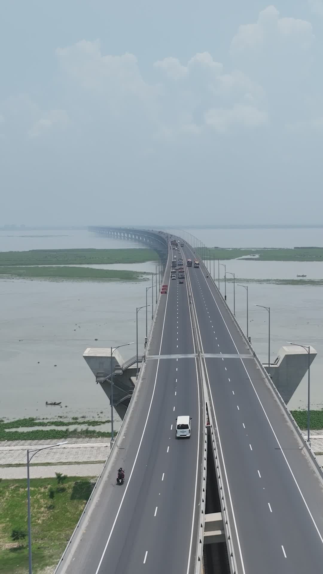 Stunning Aerial View of Padma Bridge in Bangladesh Free Stock Video ...