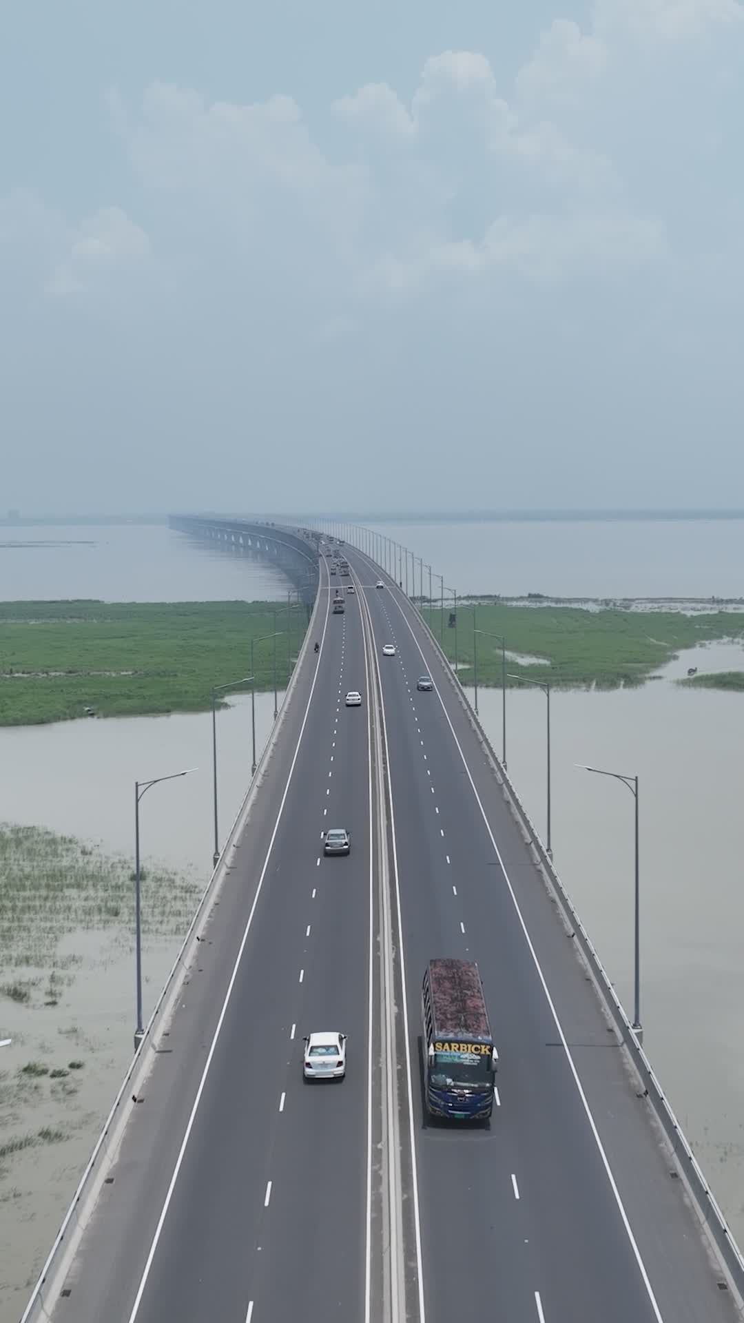Aerial View of Padma Bridge in Bangladesh Free Stock Video Footage ...