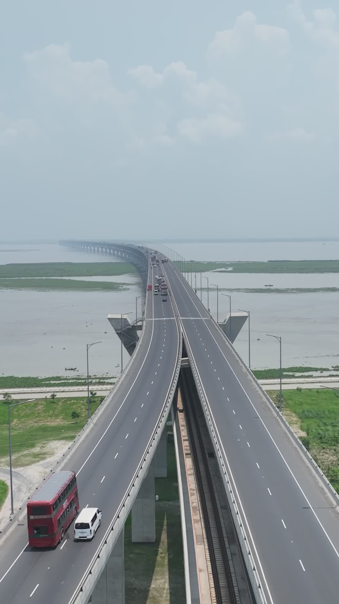 Spectacular Aerial View of Padma Bridge in Bangladesh Free Stock Video ...