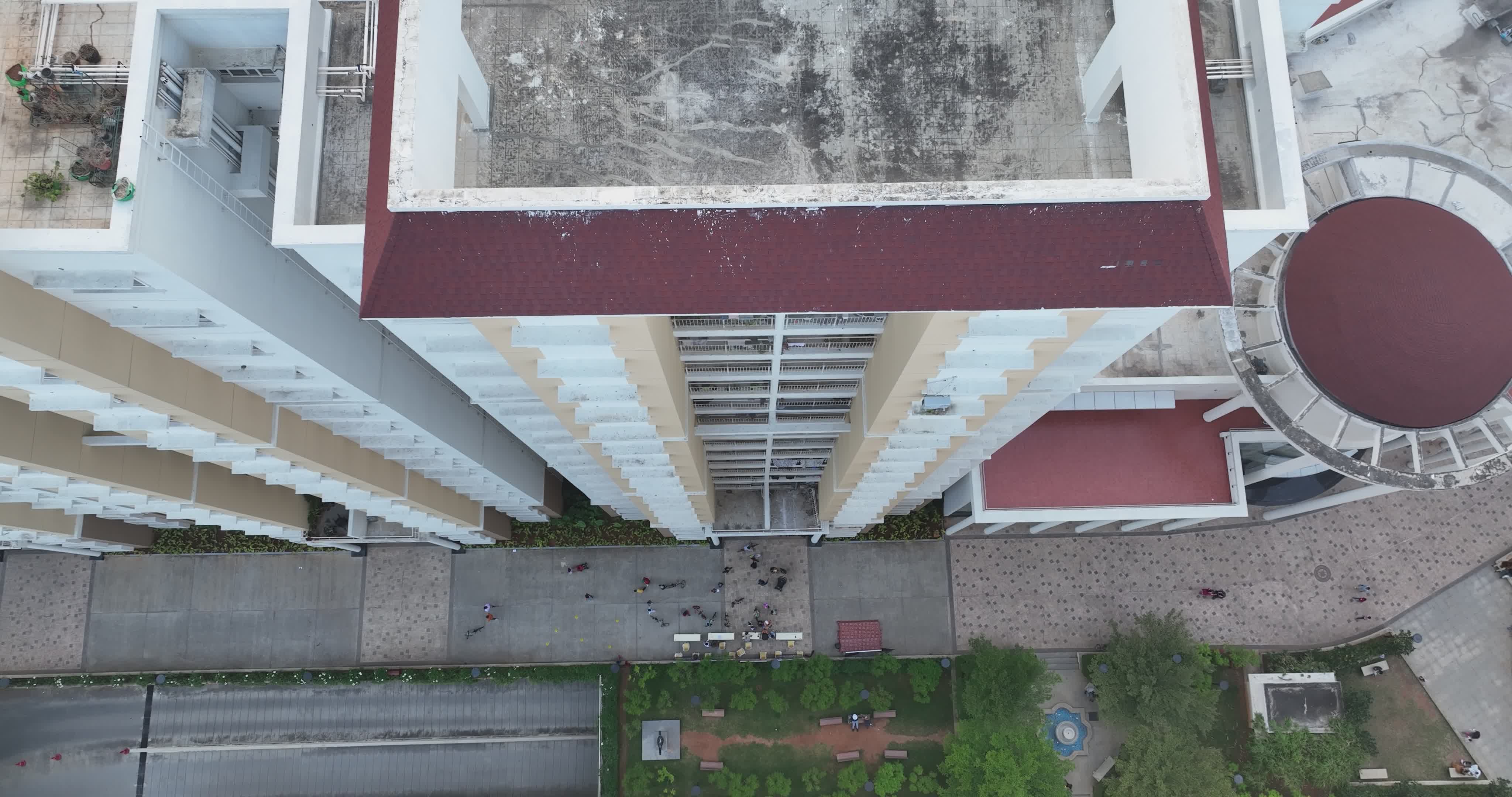 Aerial View of Apartment Building and Gathering Free Stock Video ...