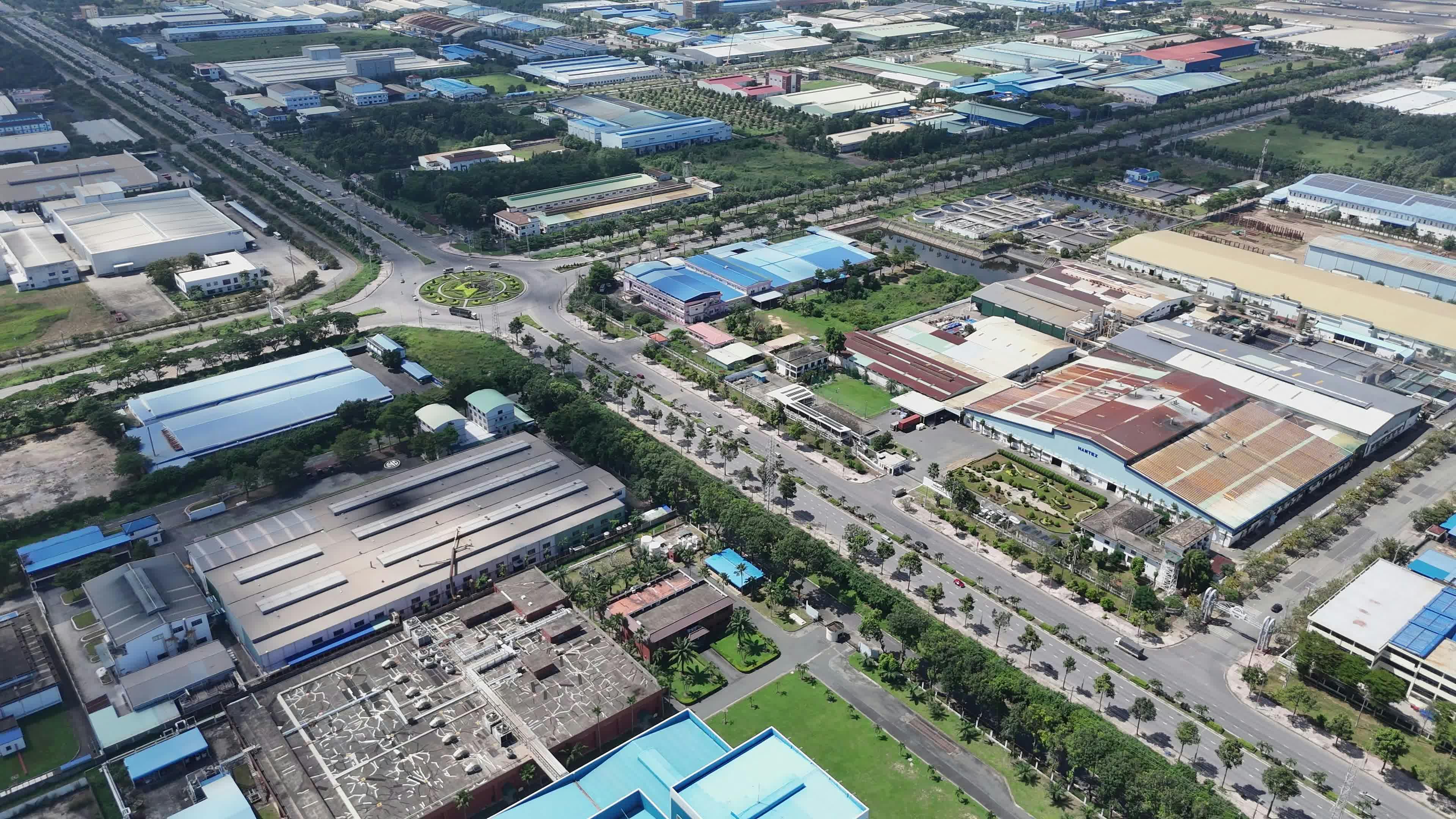 Aerial View of Industrial Area with Factories Free Stock Video Footage ...