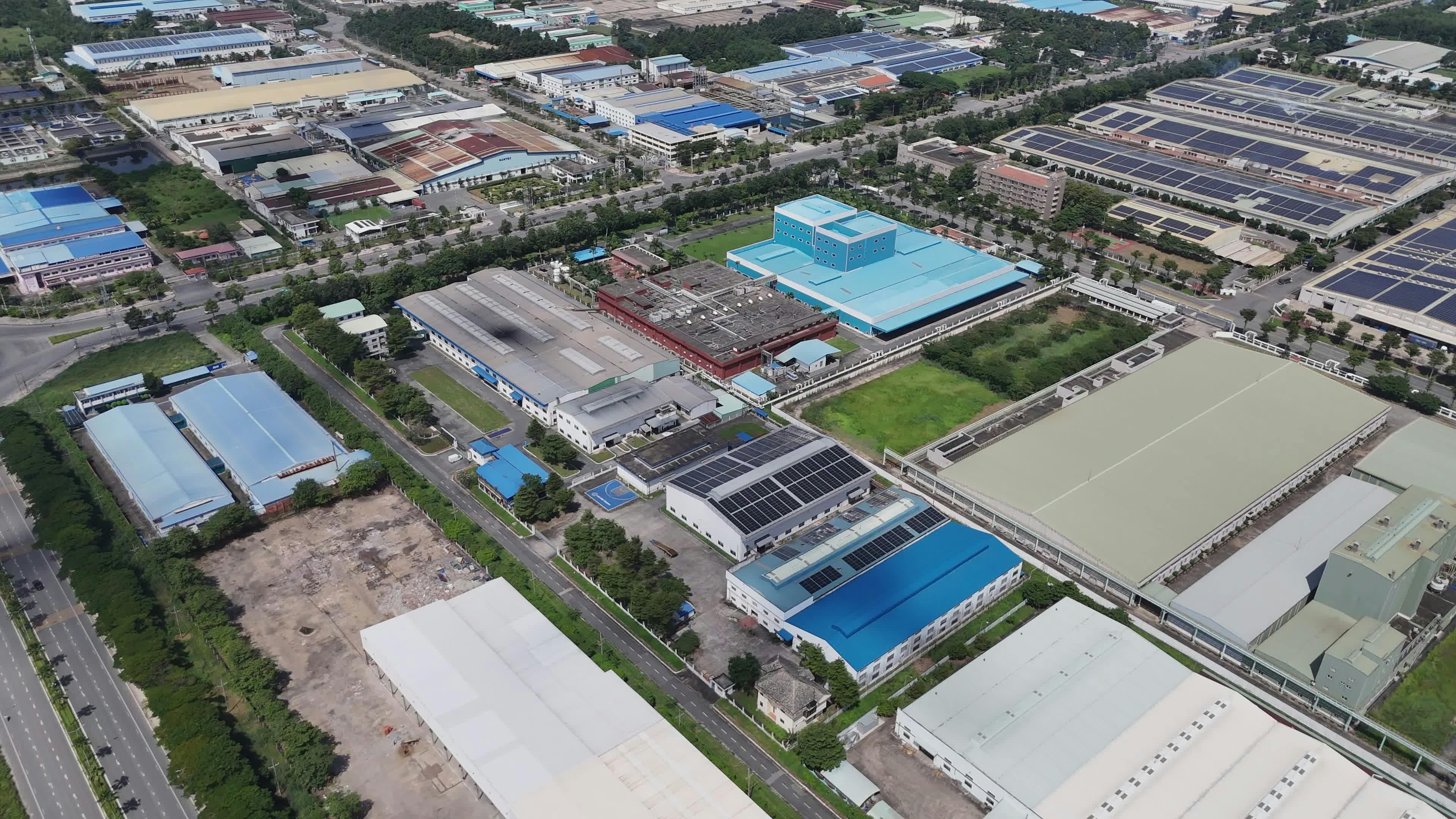 Aerial View of Industrial Area with Factories Free Stock Video Footage ...