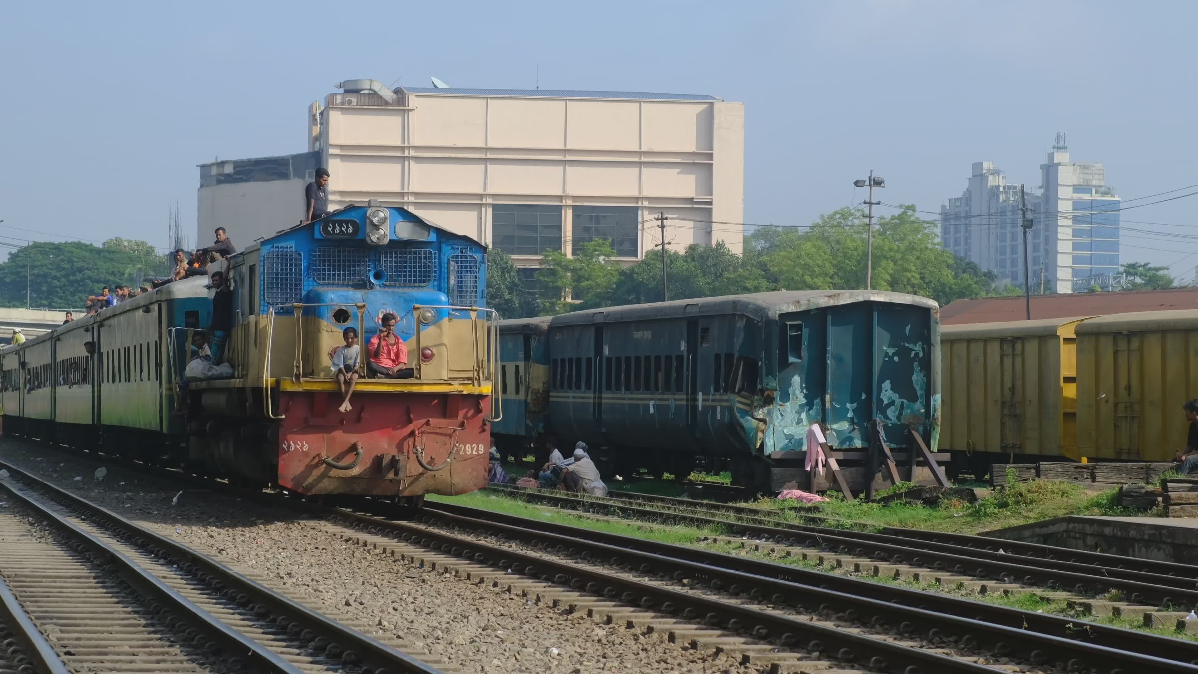 Crowded Train with People Riding on Roof Free Stock Video Footage ...