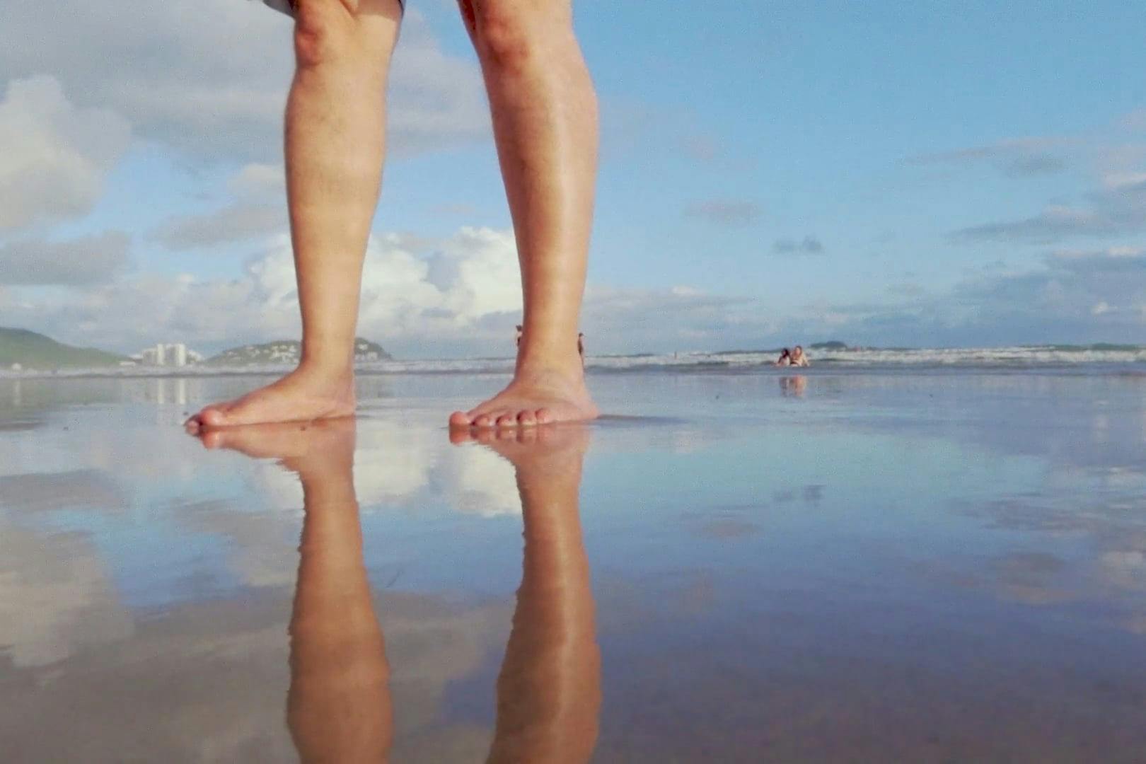 Upside Side Down Image Of A Feet Reflection Over A Wet Seashore · Free ...