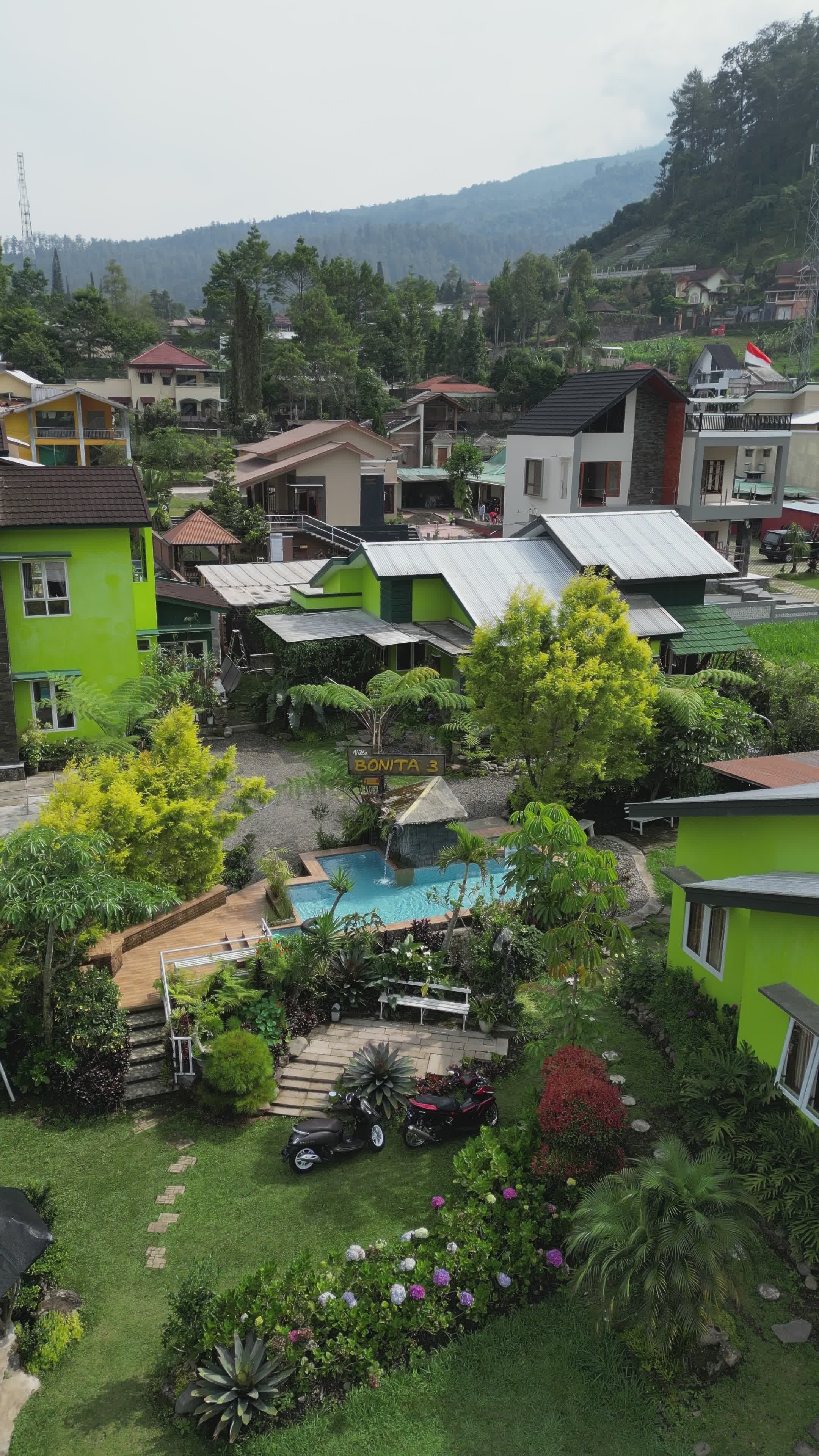 Scenic Aerial View of Lush Green Village Free Stock Video Footage ...