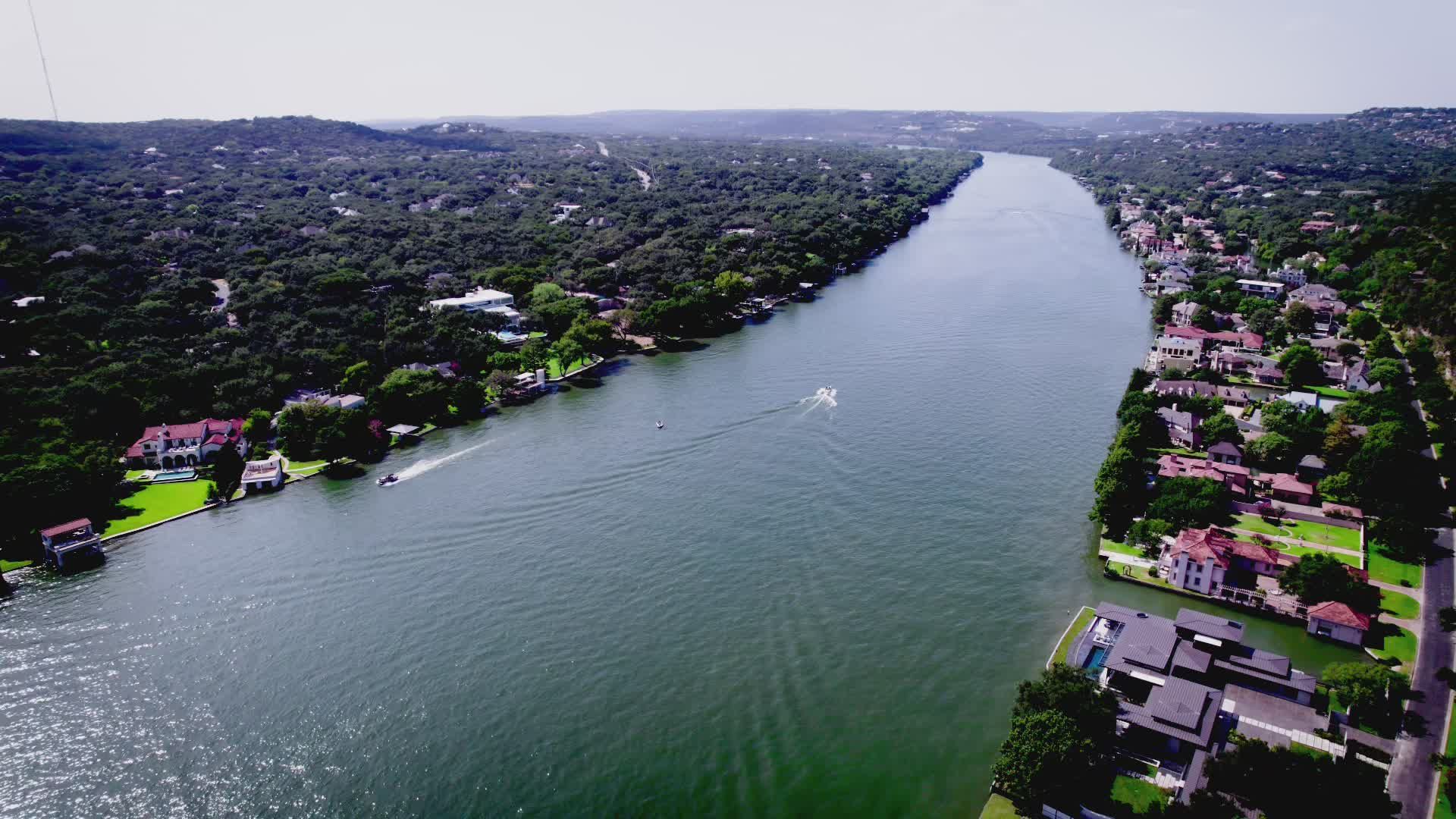Aerial View of Colorado River in Austin Free Stock Video Footage ...
