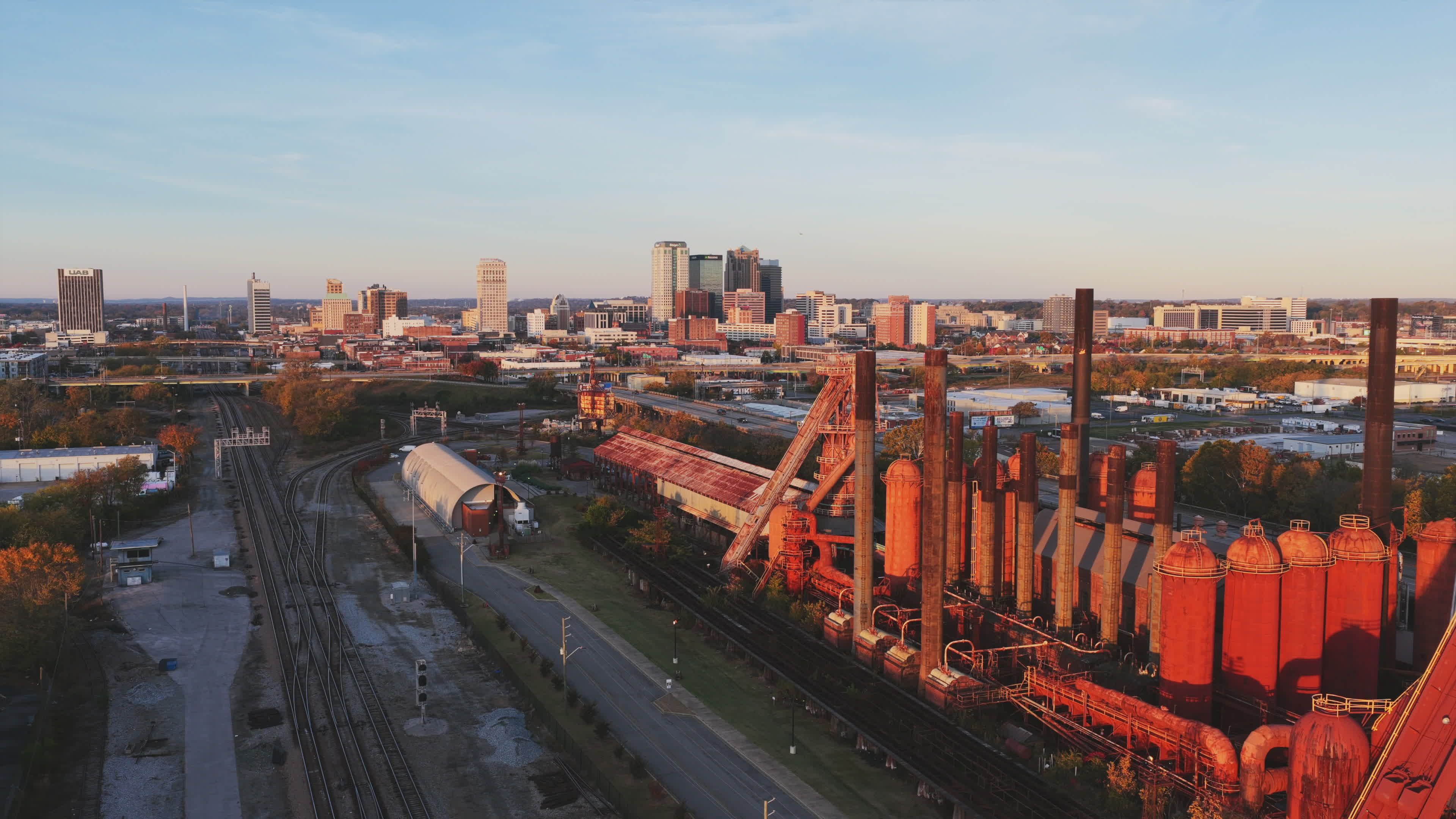 Aerial View of Birmingham's Iconic Steel Mill Free Stock Video Footage ...