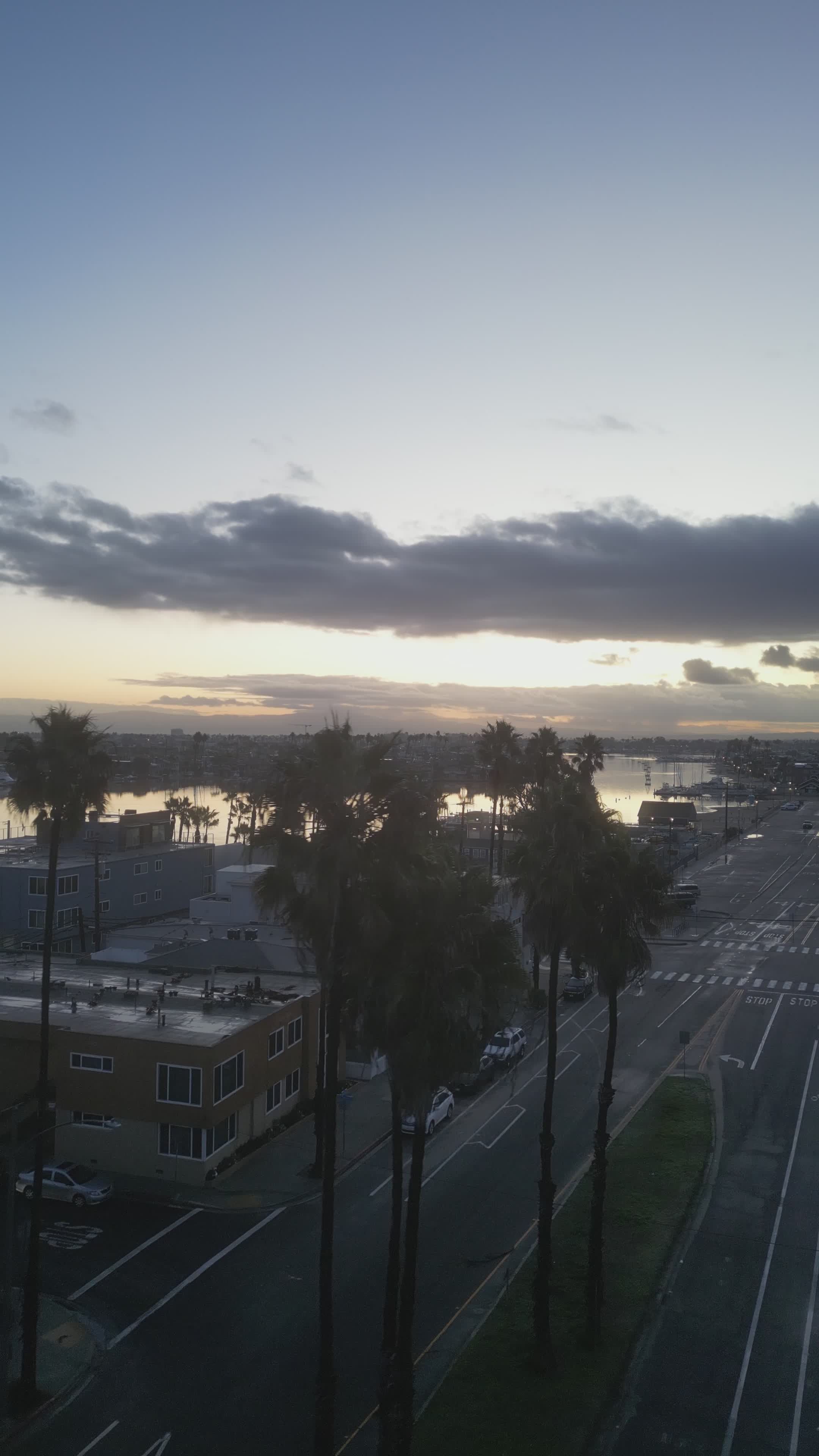 Aerial View of Long Beach Sunrise Free Stock Video Footage, Royalty ...