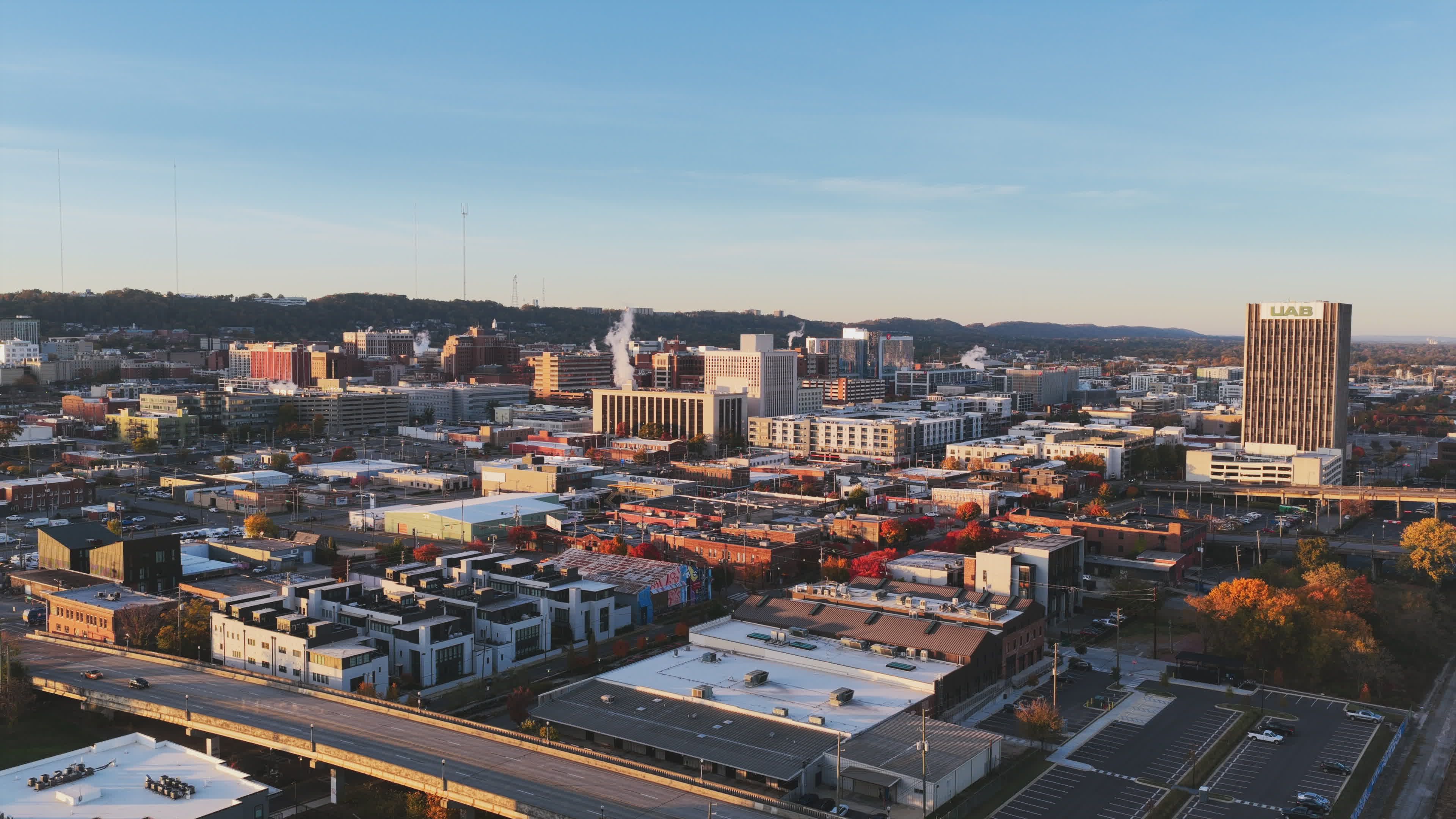 Aerial View of Birmingham Cityscape in Alabama Free Stock Video Footage ...