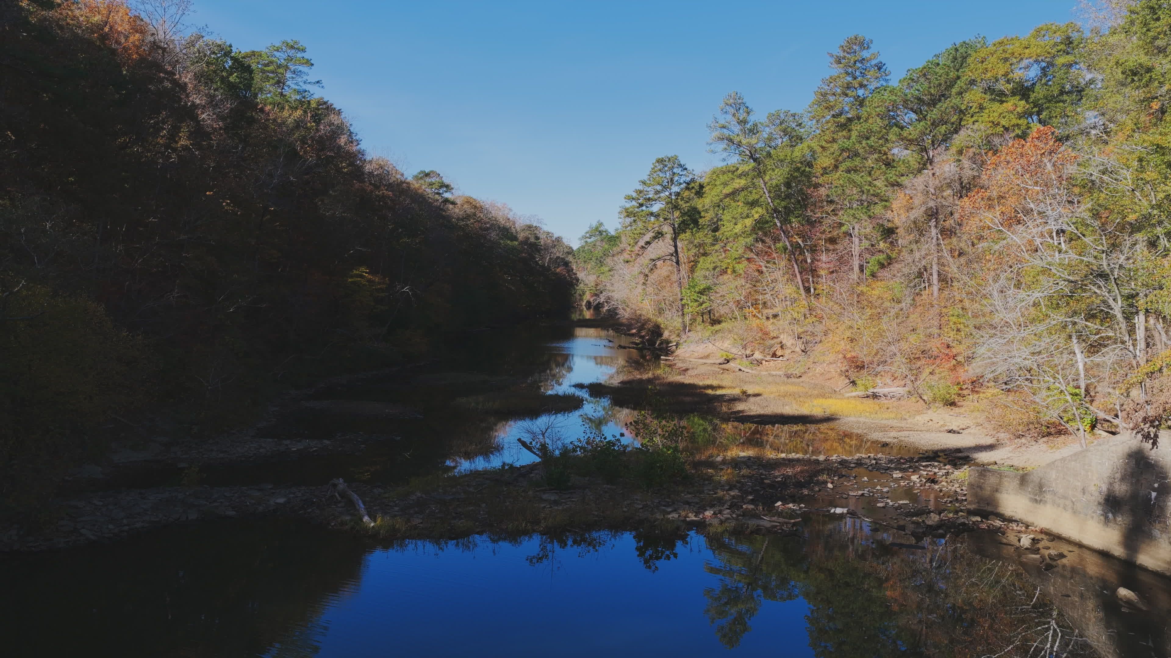 Serene Aerial View of Alabama River in Fall Free Stock Video Footage ...