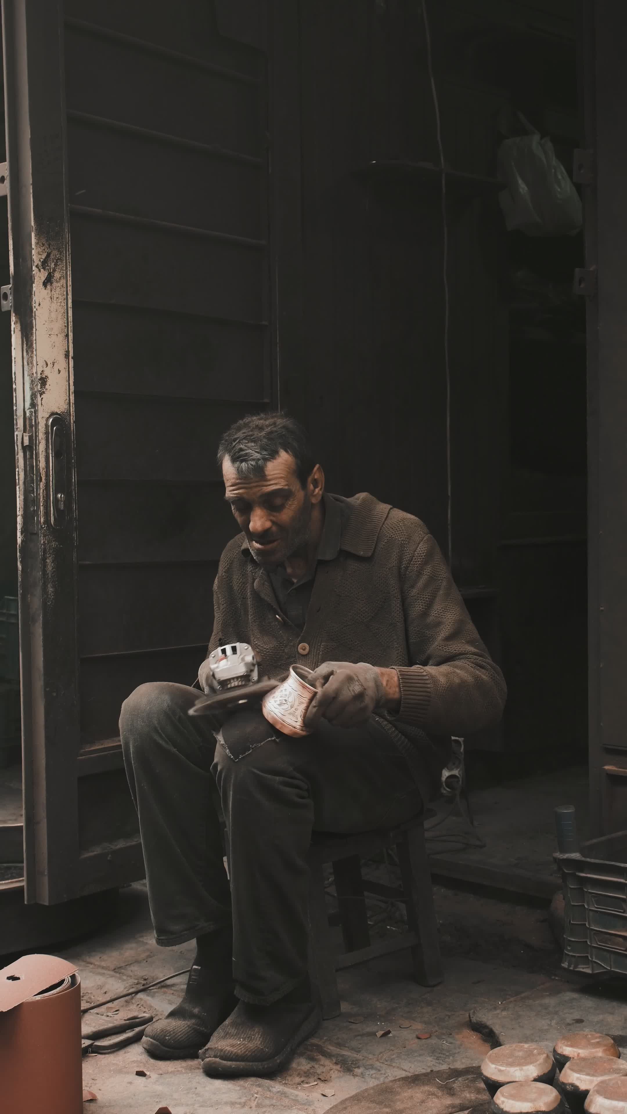 Man Repairing Heart in Dark Industrial Setting Free Stock Video Footage ...