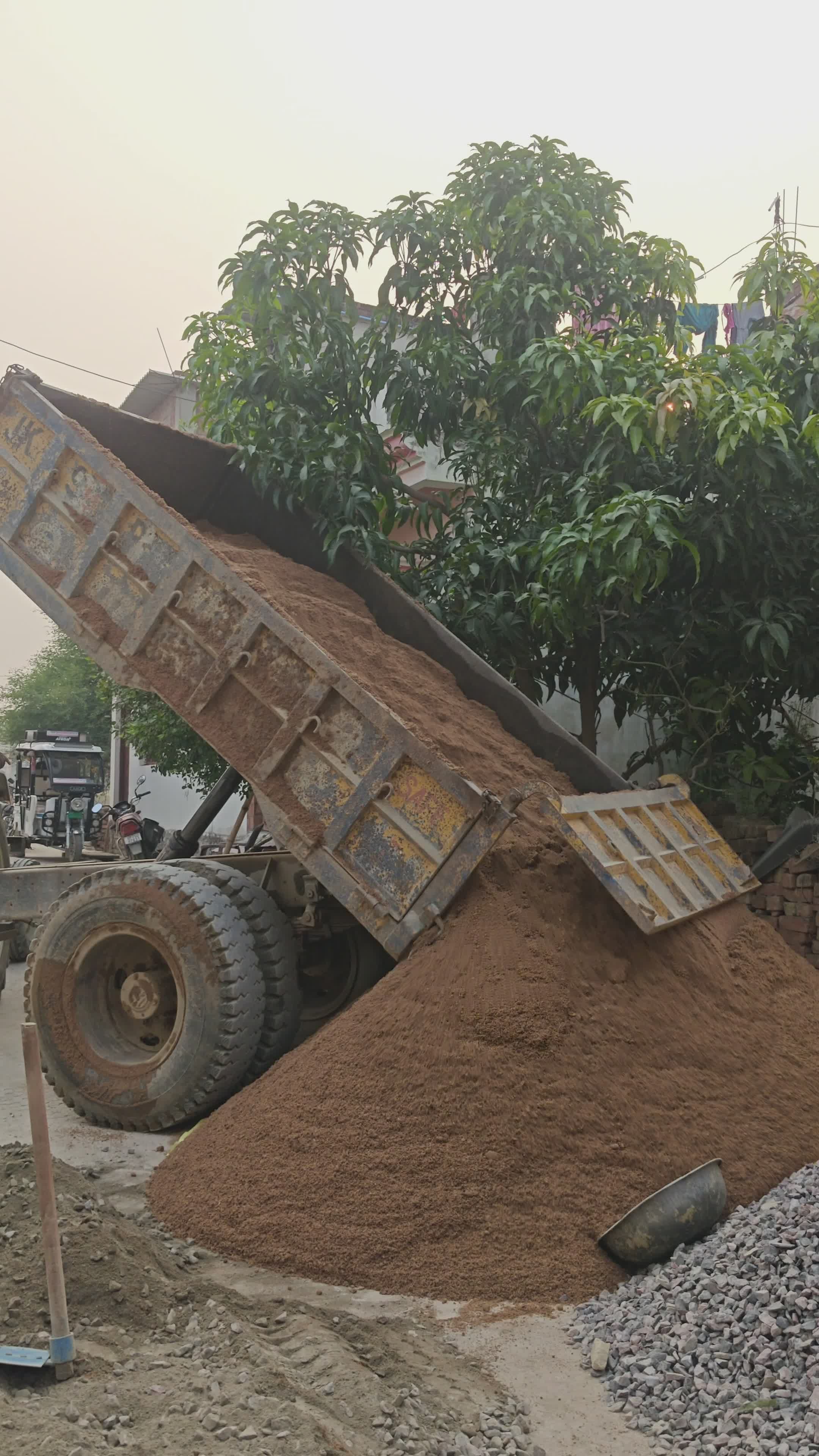 Construction Worker Managing Sand Dumping Free Stock Video Footage ...
