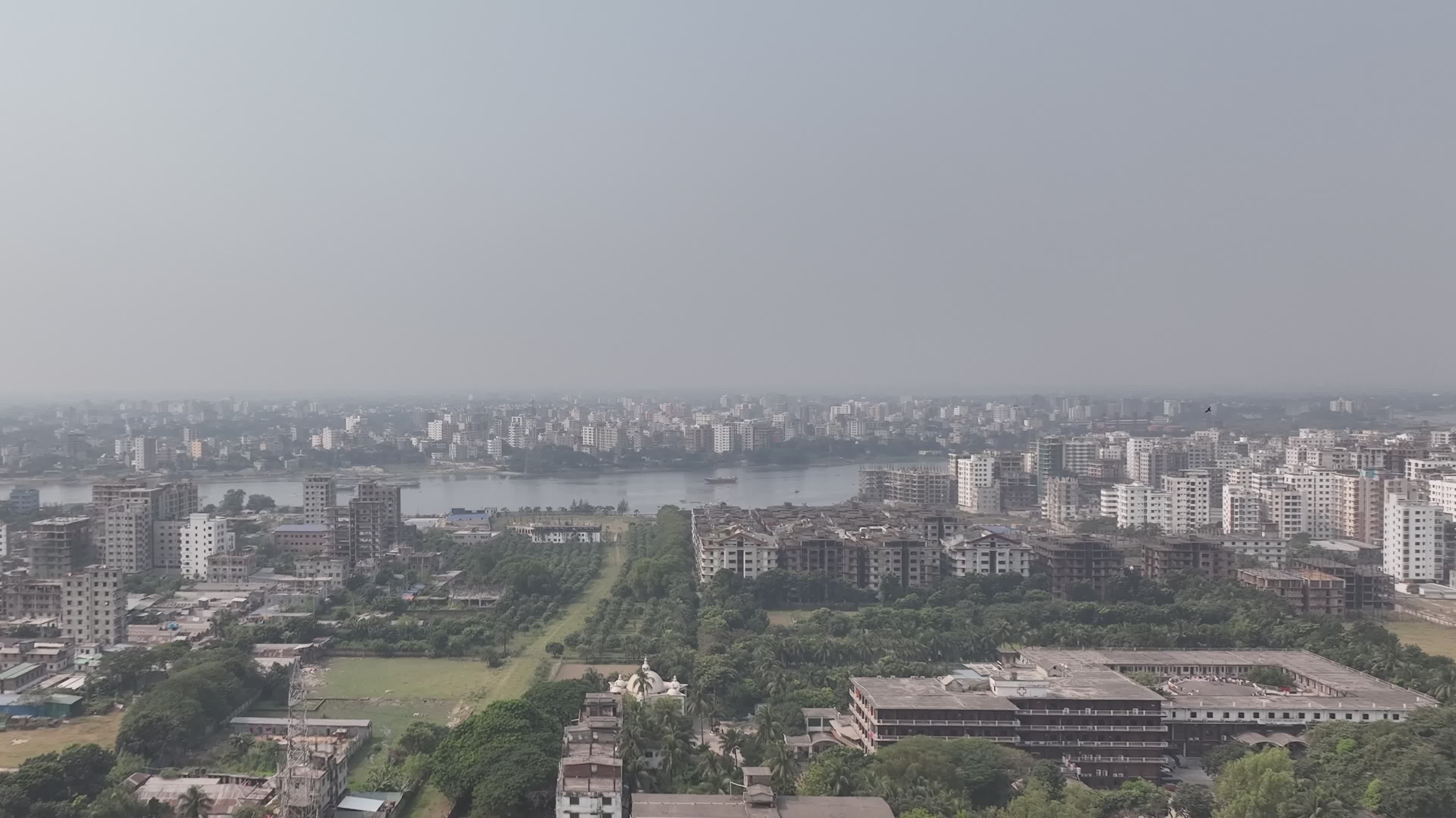 Aerial View of Dhaka City Skyline Free Stock Video Footage, Royalty ...
