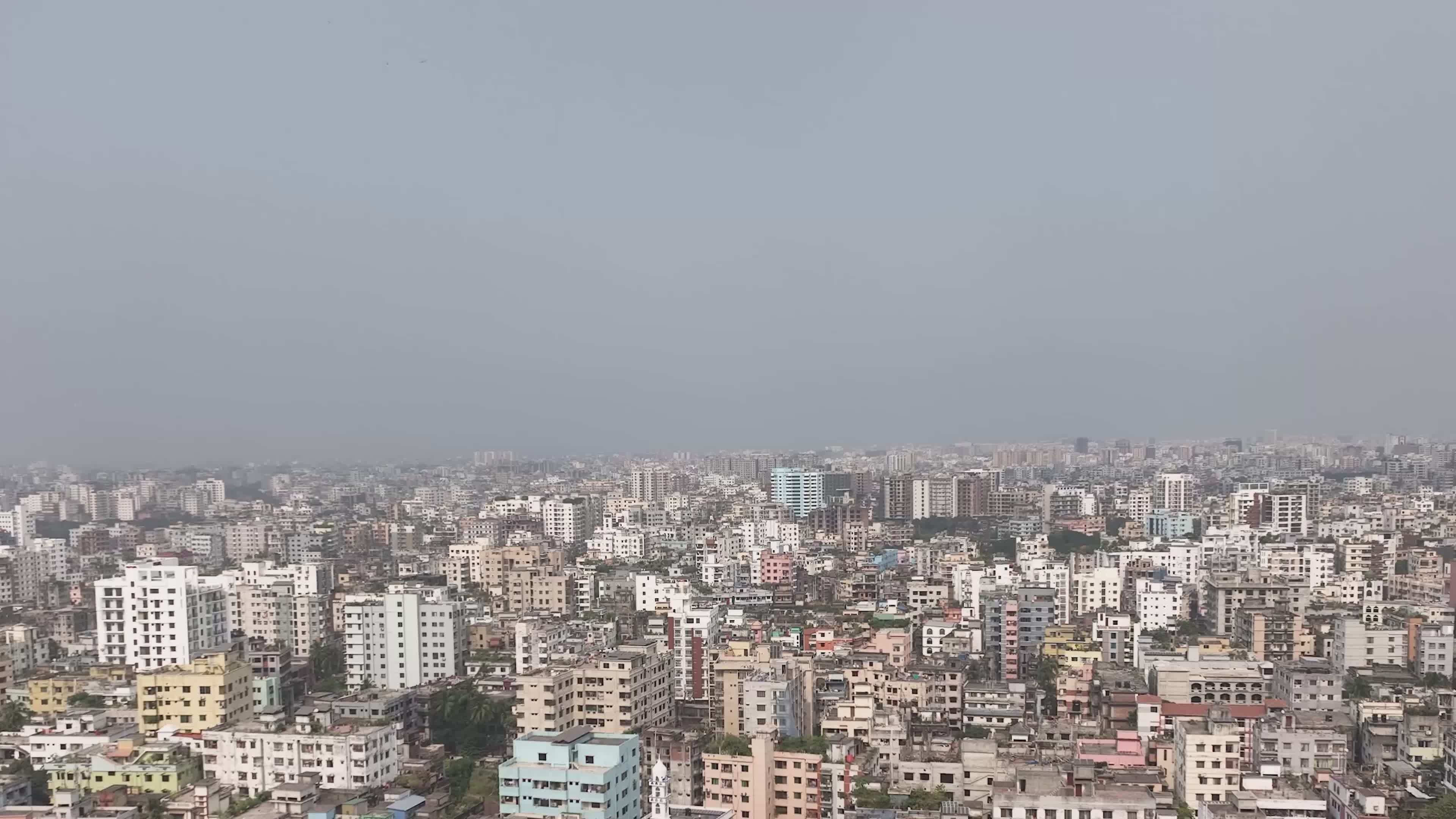 Aerial View of Dhaka City Skyline in Daylight Free Stock Video Footage ...