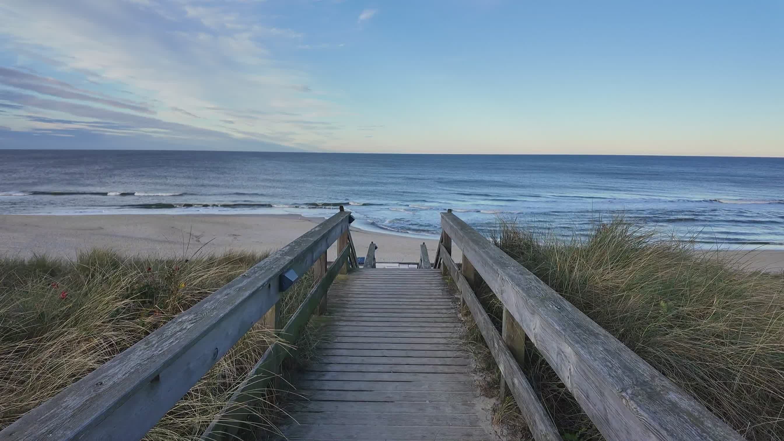 Scenic Beachfront Walkway Overlooking Ocean Free Stock Video Footage ...