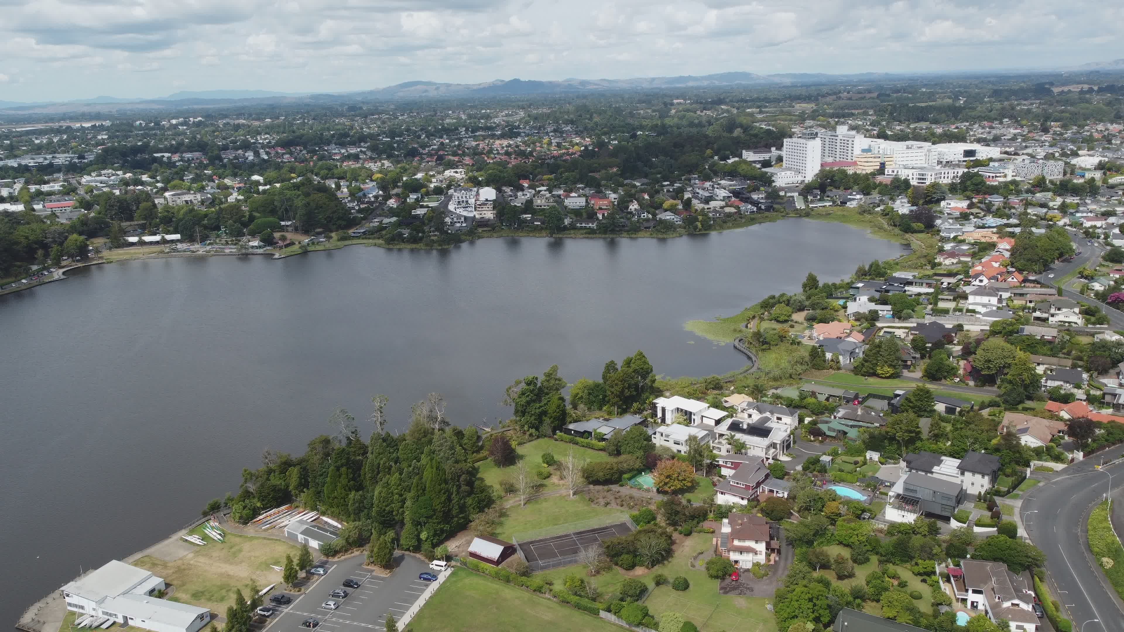 Scenic Aerial View of Lake Rotoroa, Hamilton Free Stock Video Footage ...