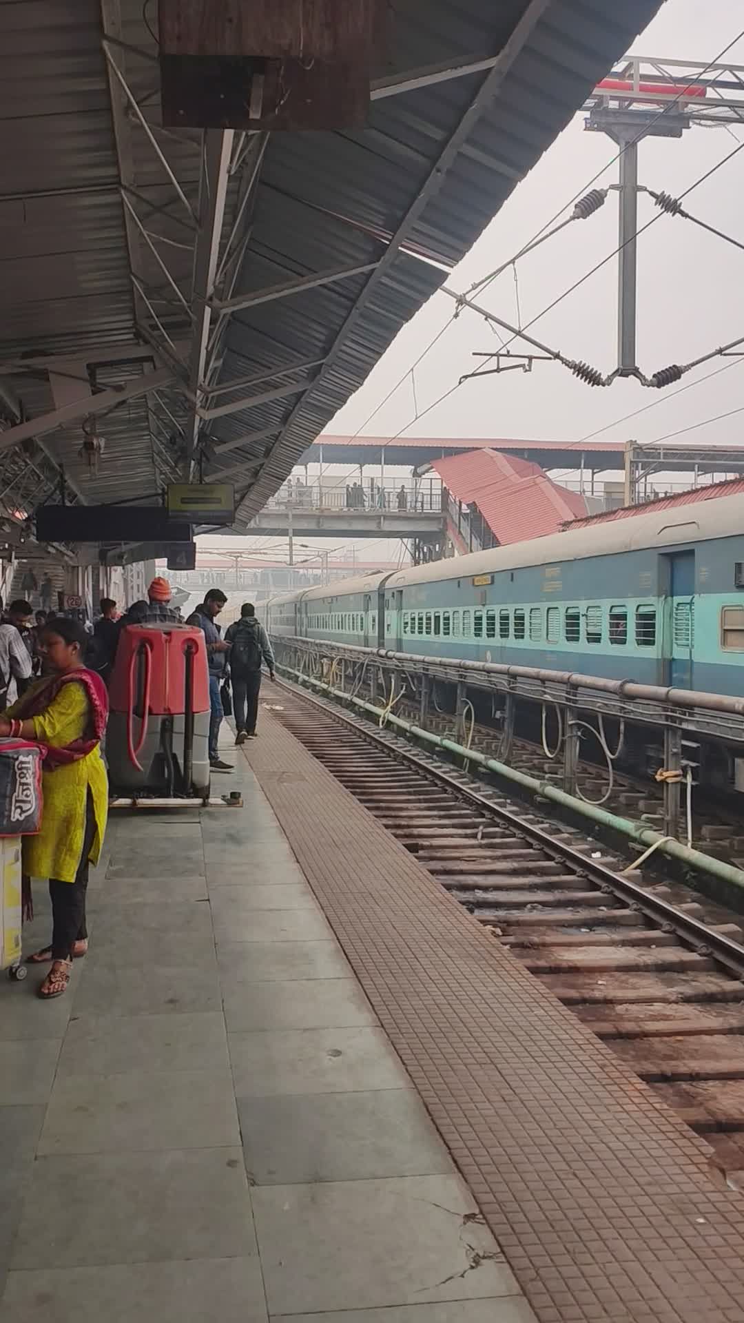 Busy Train Platform at Indian Railway Station Free Stock Video Footage ...