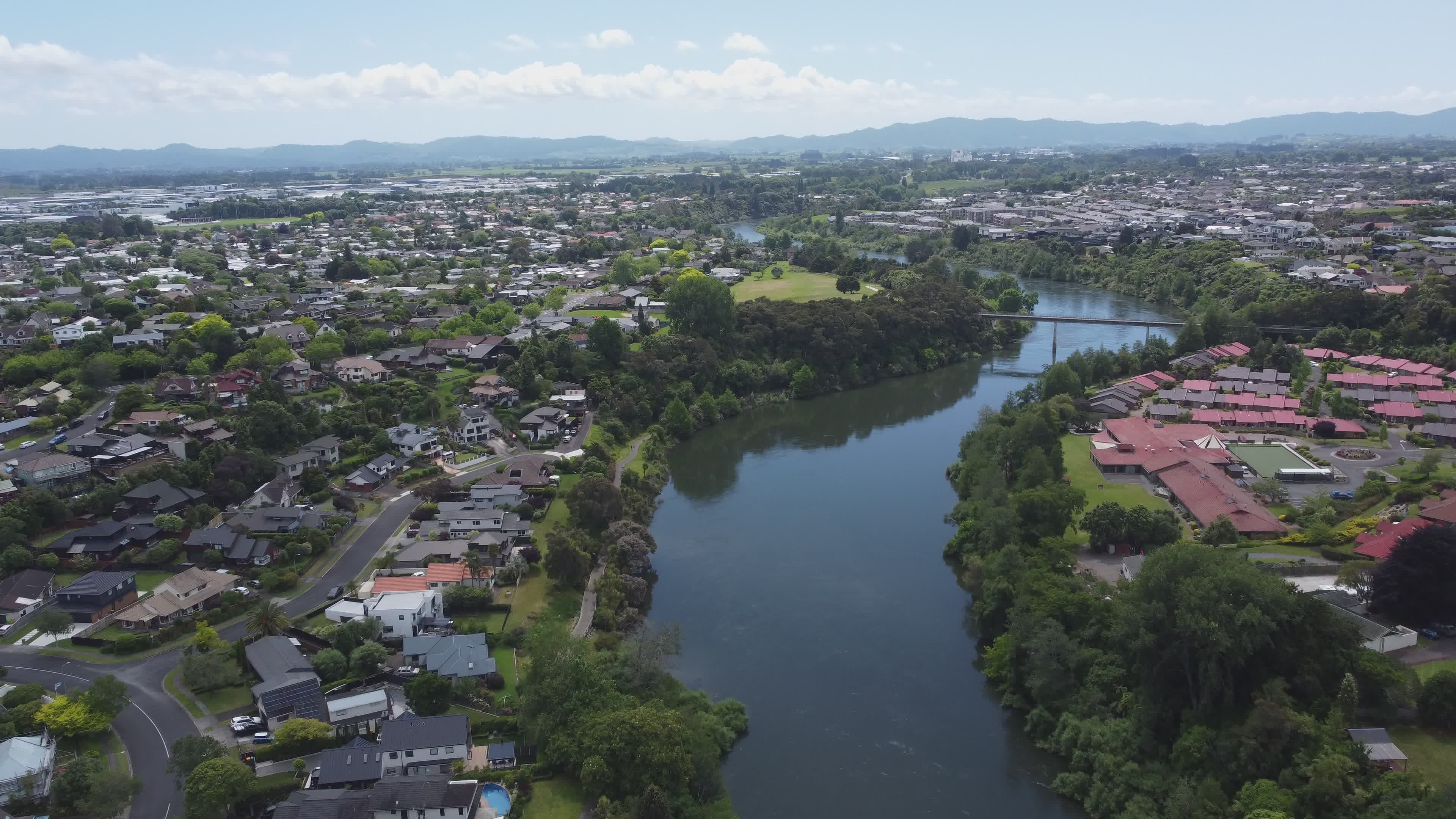 Aerial View of Hamilton New Zealand River Free Stock Video Footage ...